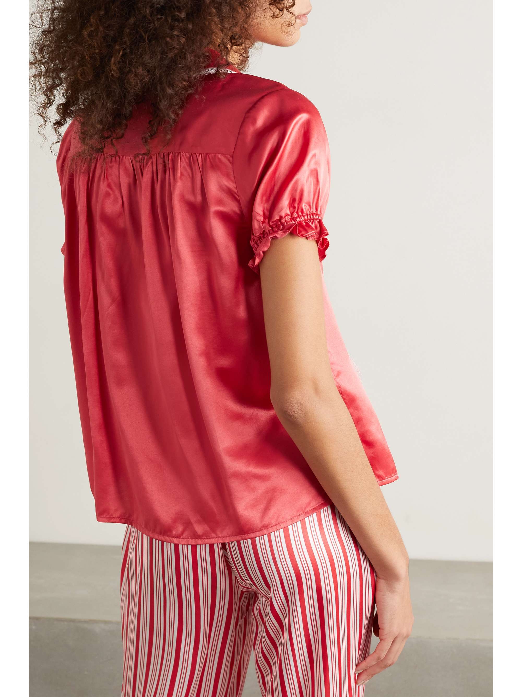 Morgan Lane Candy Land Lovie Faye Lace Trimmed Satin Pajama Set Net