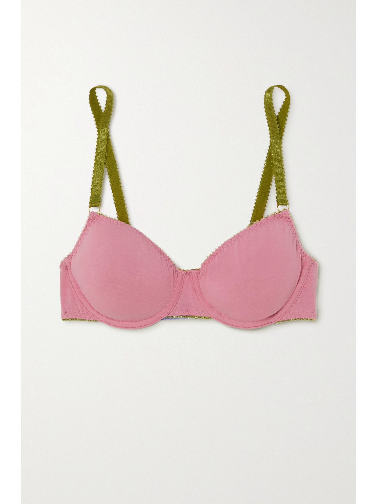 Dora Larsen Thea Stretch Organic Cotton-jersey Underwired Bra In Pink ...