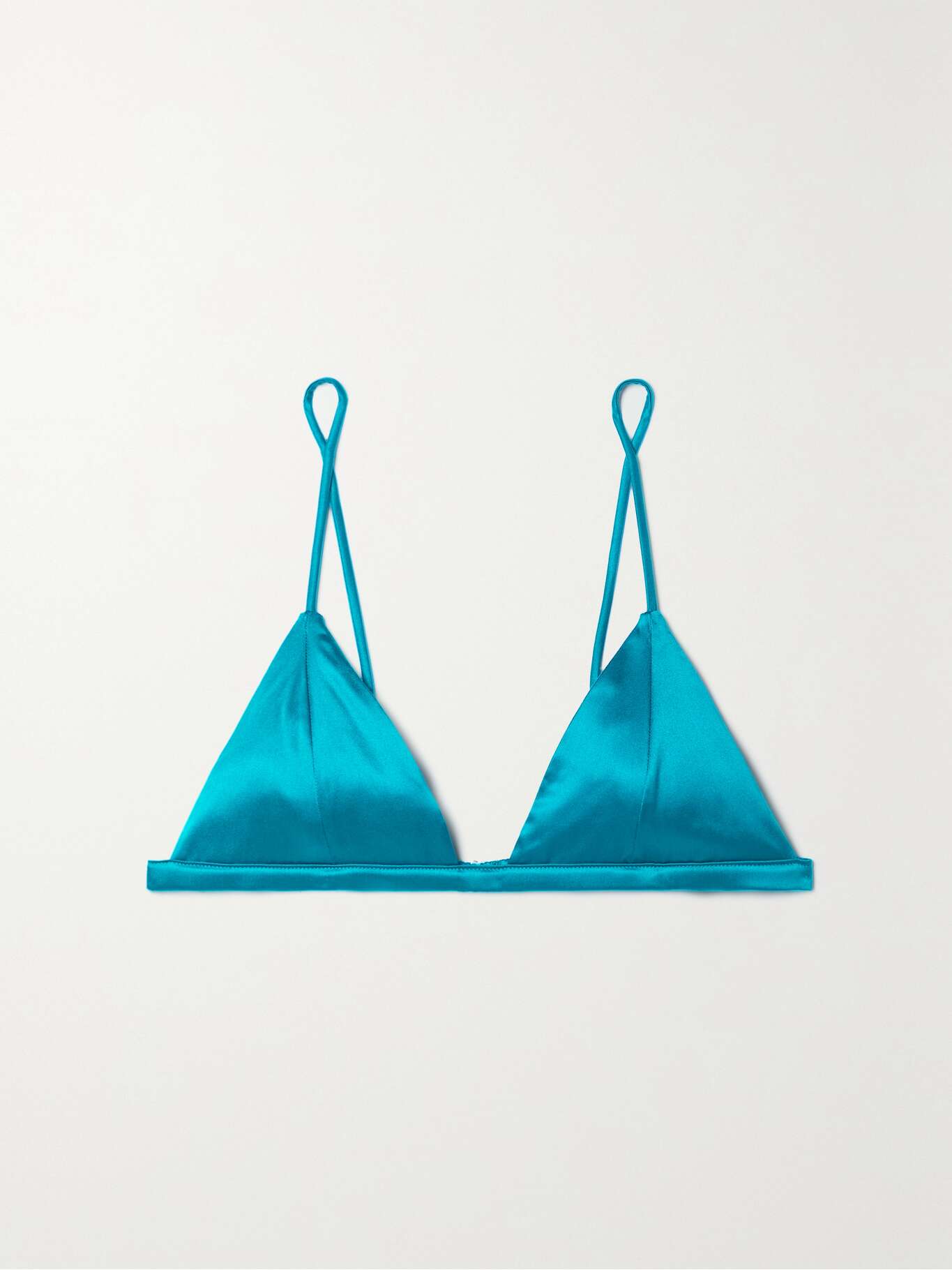 FLEUR DU MAL Luxe stretch-silk satin soft-cup triangle bra | NET-A-PORTER