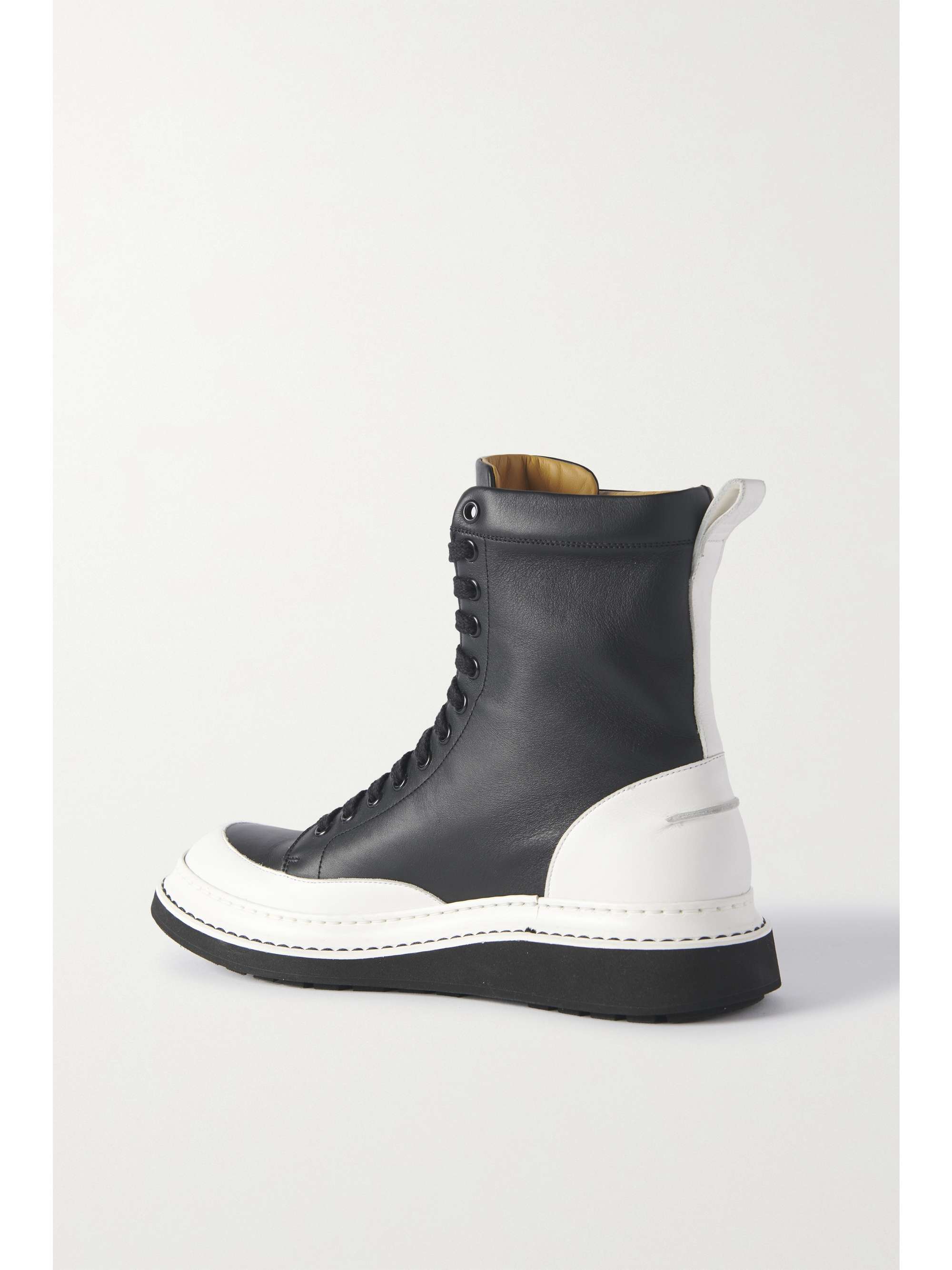 LOEWE Two-tone leather combat boots | NET-A-PORTER