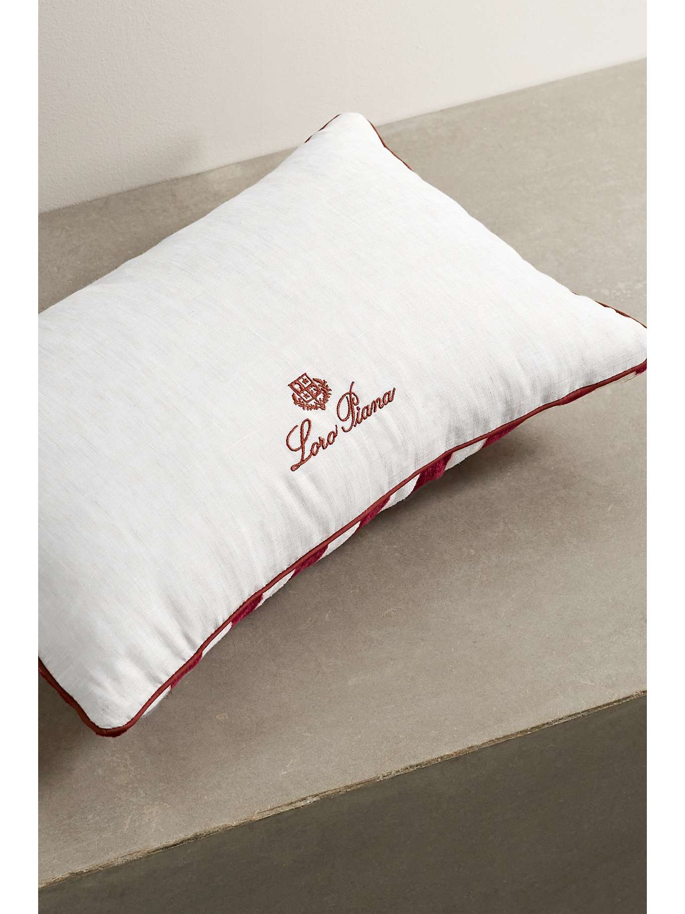 LORO PIANA Striped cotton-terry and linen beach pillow | NET-A-PORTER