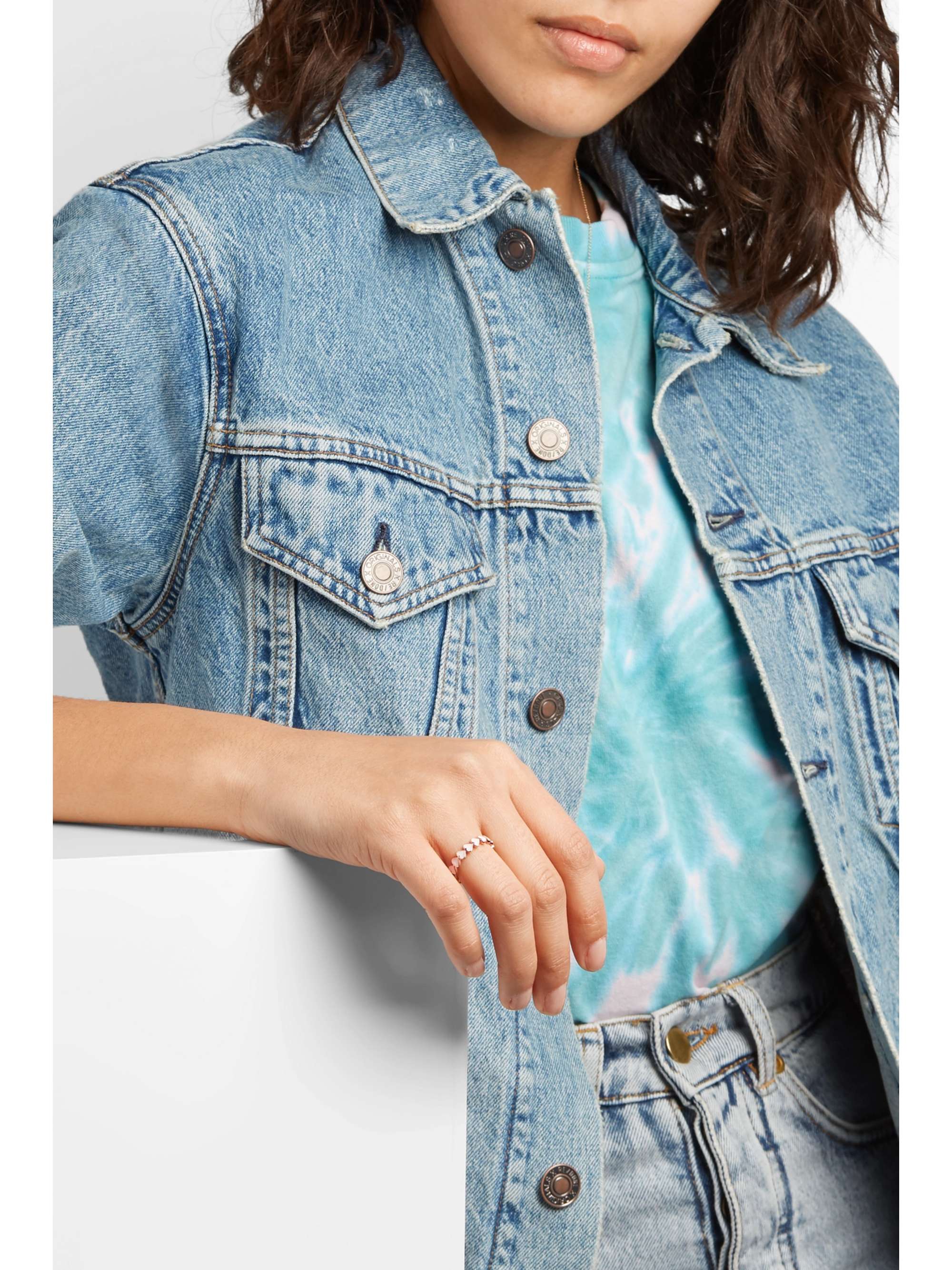 ALISON LOU Heart Stack 14-karat gold and enamel ring | NET-A-PORTER