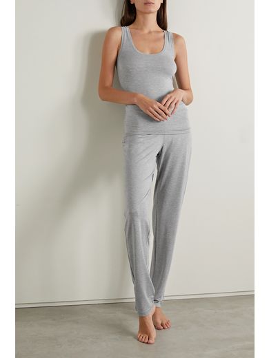 Gray Yoga stretch-modal tank | HANRO | NET-A-PORTER