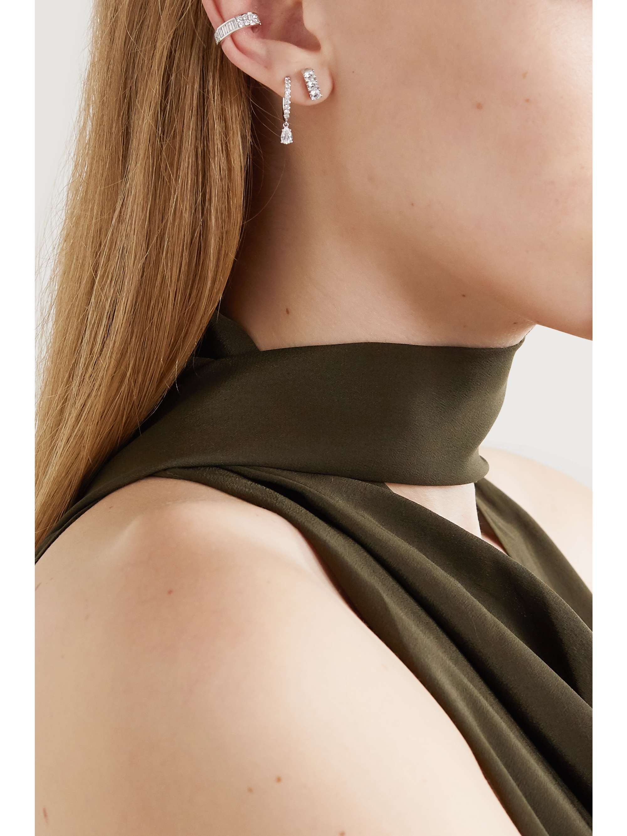 ANITA KO 18-karat white gold diamond earrings | NET-A-PORTER