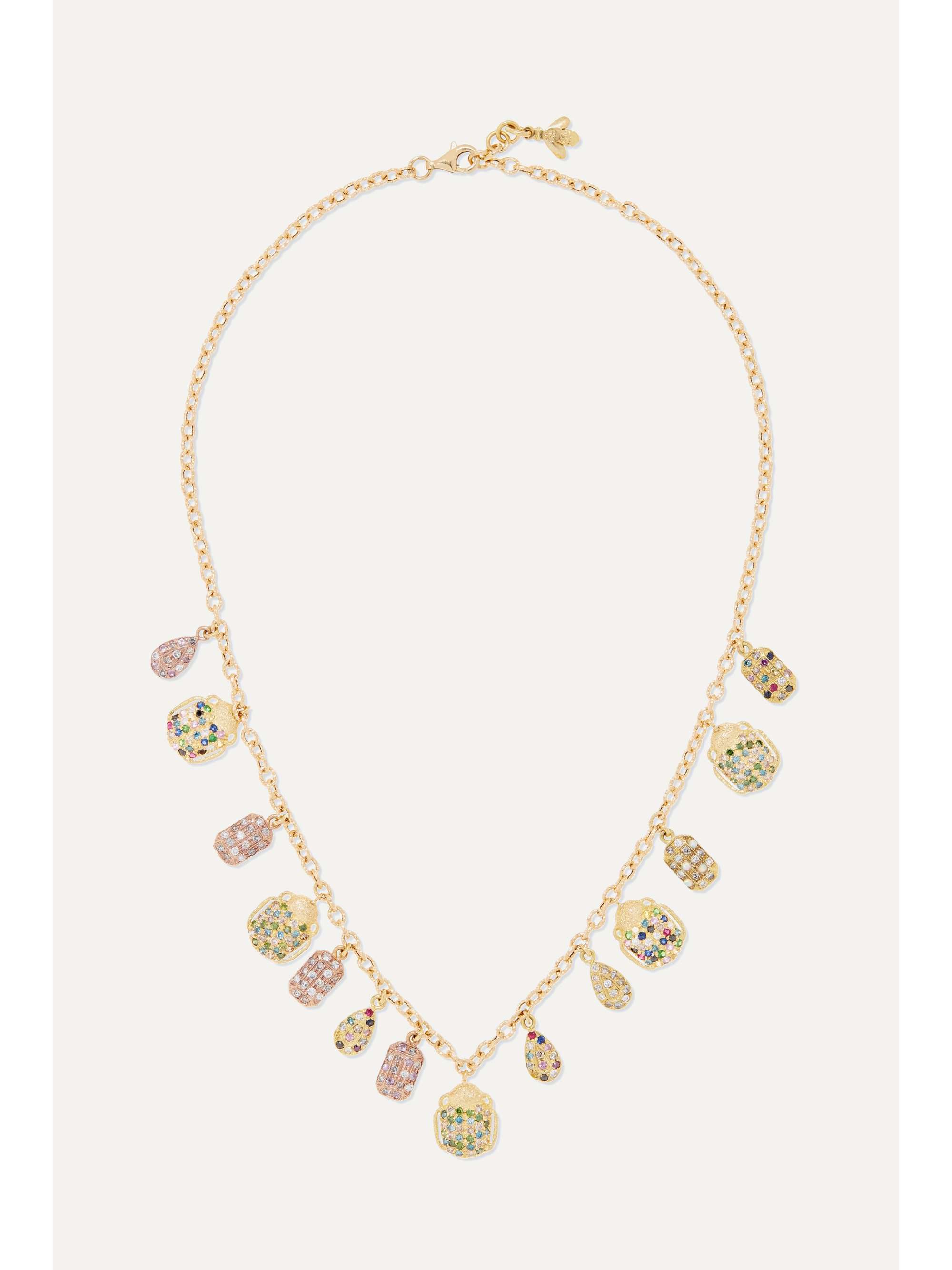 CAROLINA BUCCI 18-karat gold multi-stone necklace | NET-A-PORTER