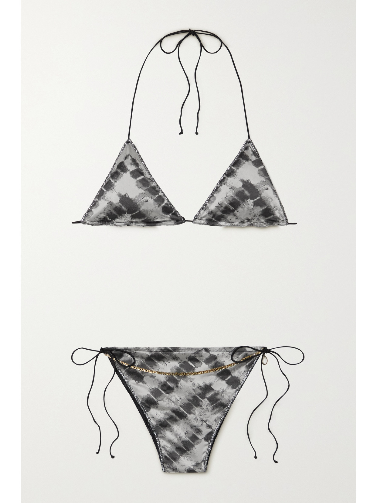 Oseree Safari Microkini Chain-embellished Metallic Stretch-jacquard ...