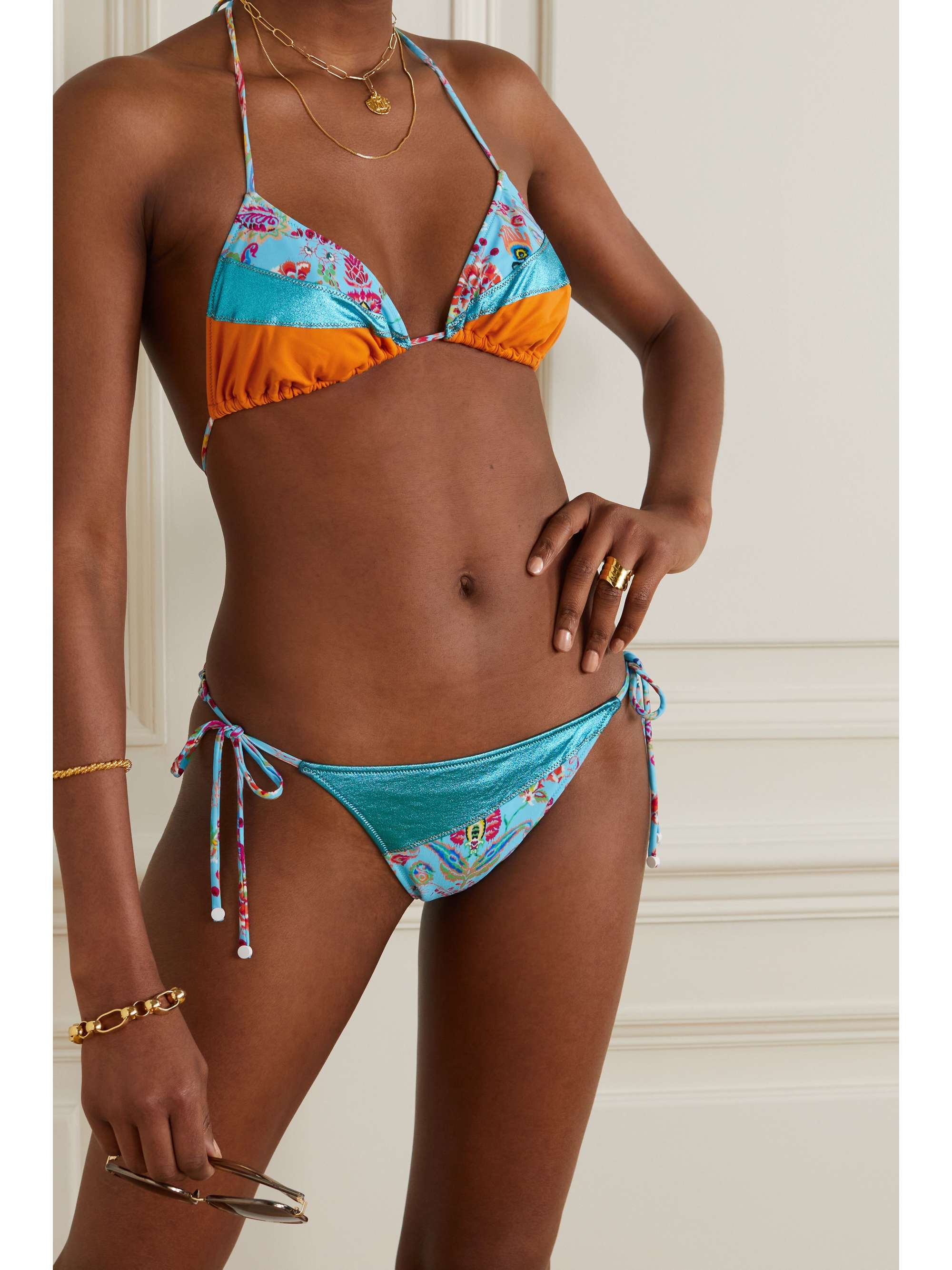 ETRO Dreams patchwork triangle bikini | NET-A-PORTER