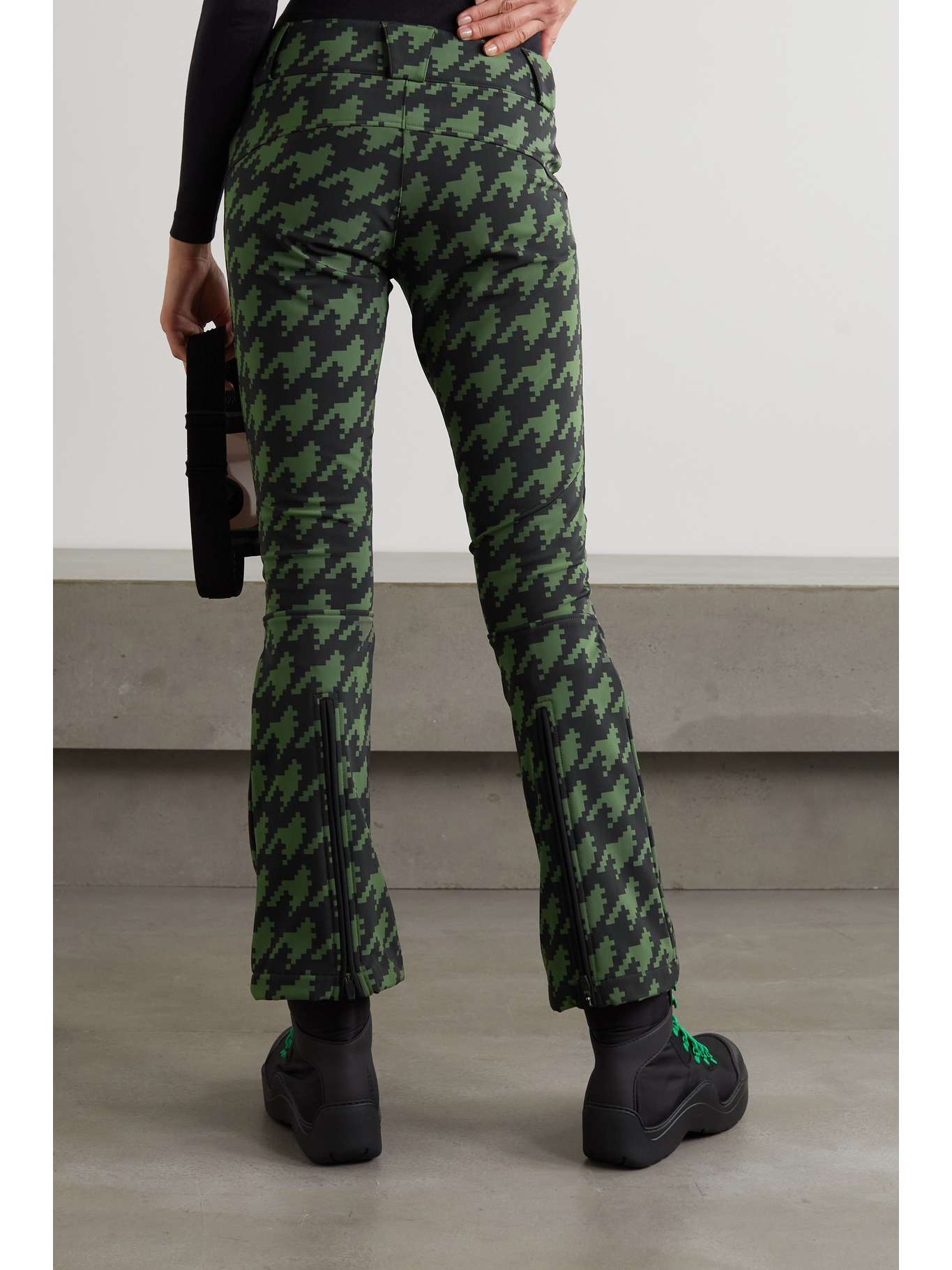 Perfect Moment Aurora Padded Houndstooth Flared Ski Pants Net A Porter