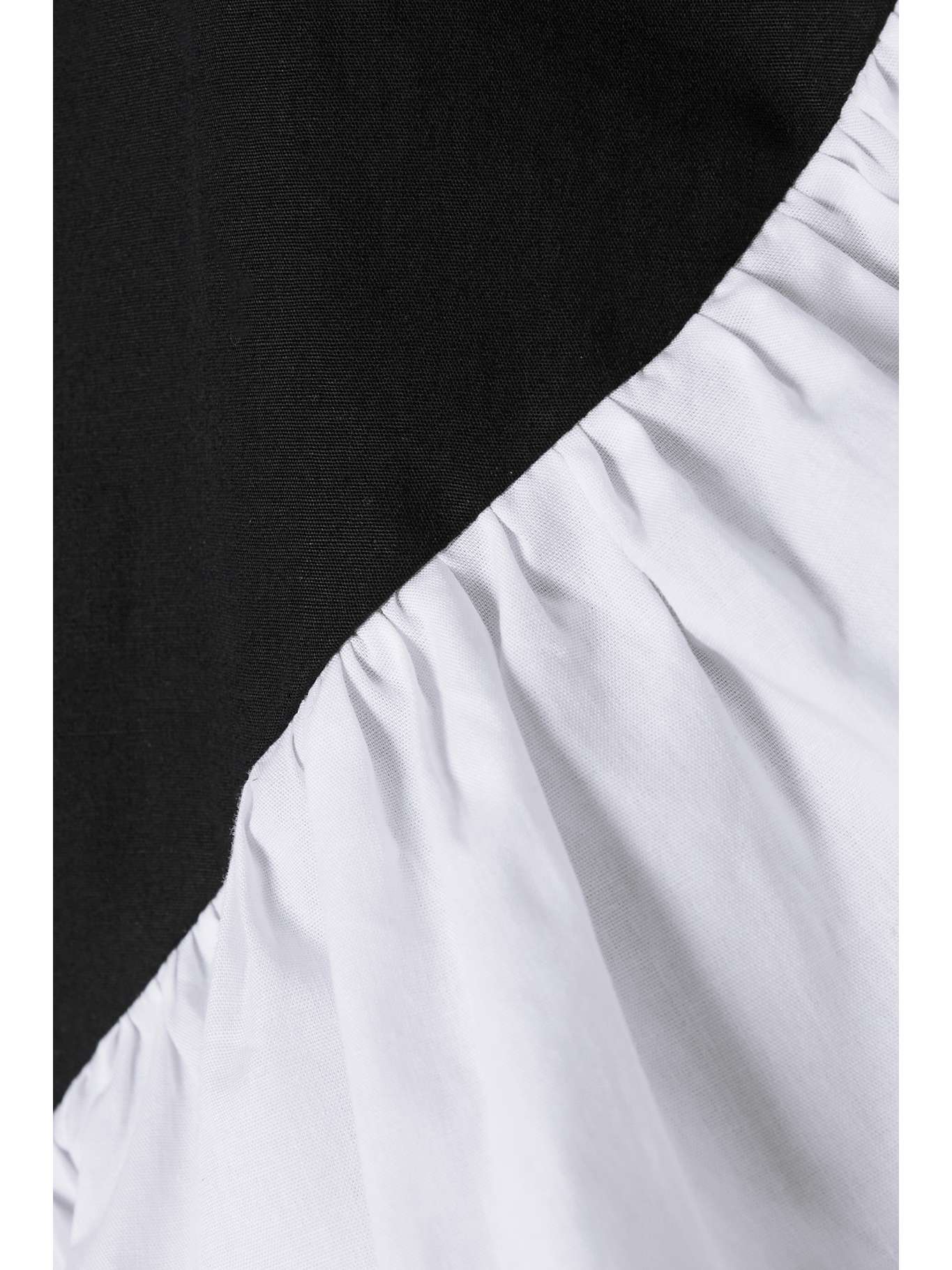 BATSHEVA Carol ruffled two-tone cotton-poplin midi dress | NET-A-PORTER