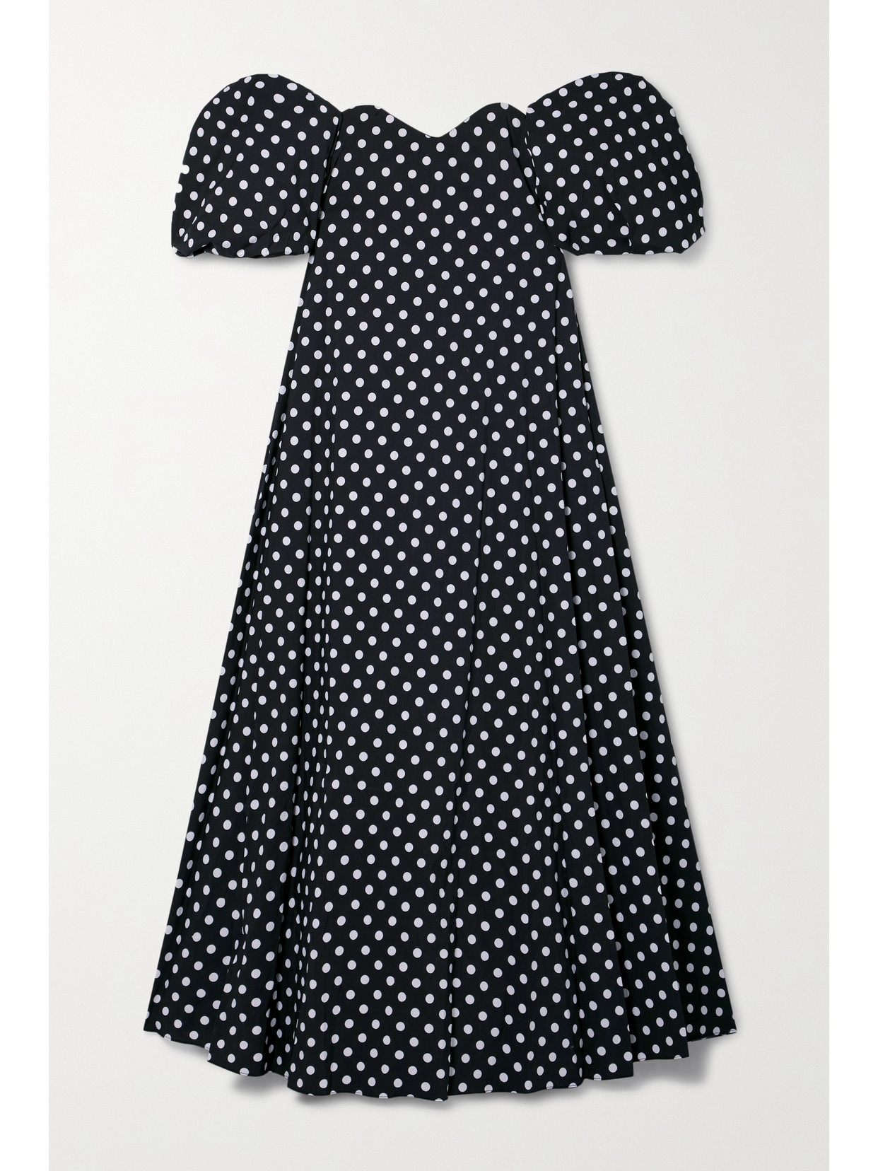 Caroline Constas Palmer Off The Shoulder Polka Dot Cotton Blend