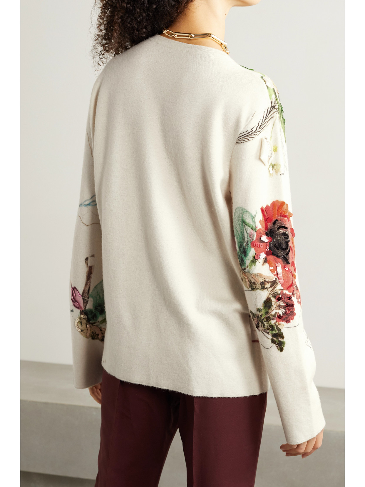 Jason Wu Collection Sequin-embellished Floral-print Merino Wool And ...