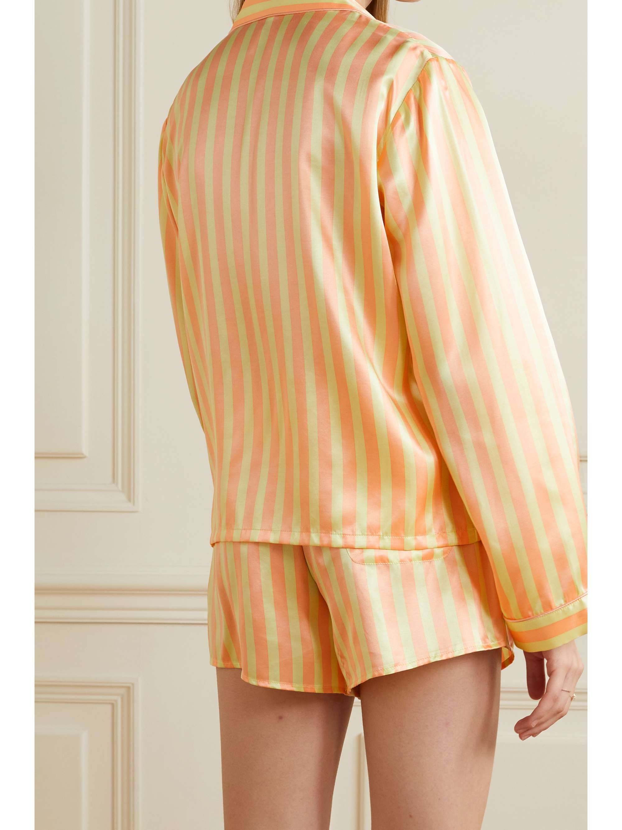 Morgan Lane Ruthie Corey Striped Satin Pajama Set Net A Porter