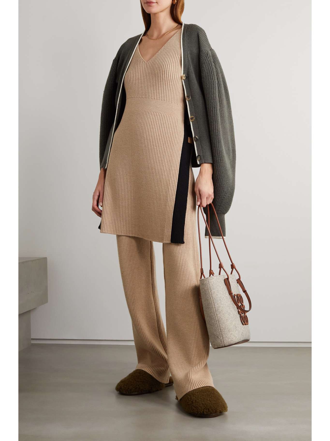 LOEWE Backless ribbed wool tunic | NET-A-PORTER