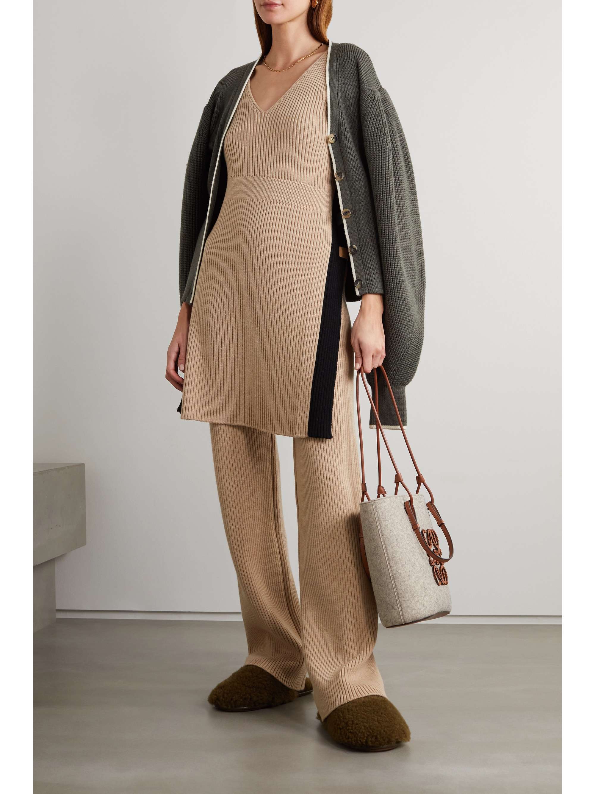 LOEWE Backless ribbed wool tunic | NET-A-PORTER