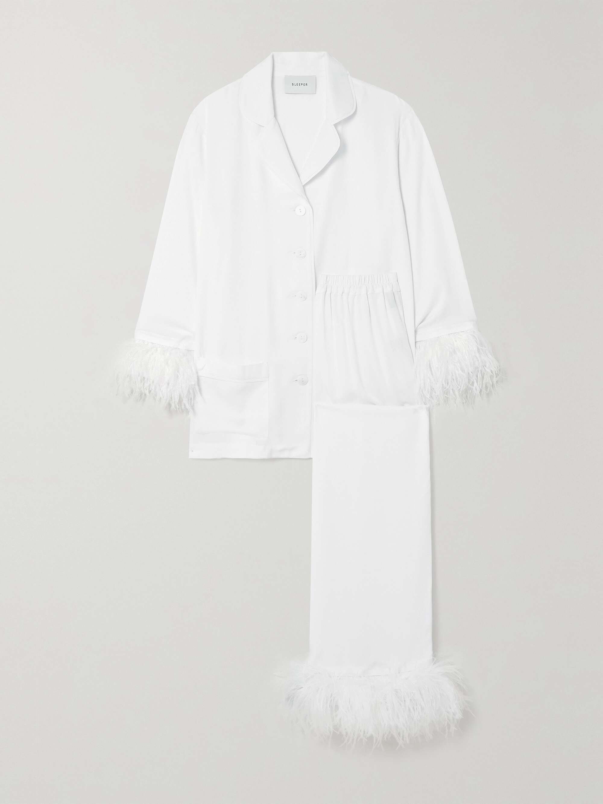 نيت-أ-بورتر | SLEEPER | Feather-trimmed twill pajama set