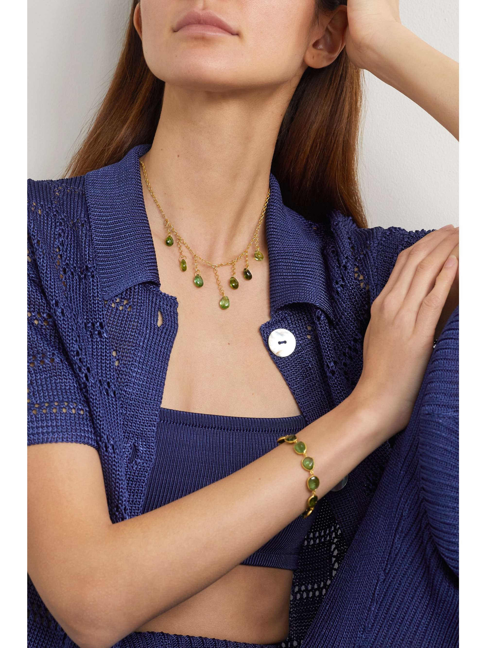 PIPPA SMALL 18-karat gold tourmaline necklace | NET-A-PORTER