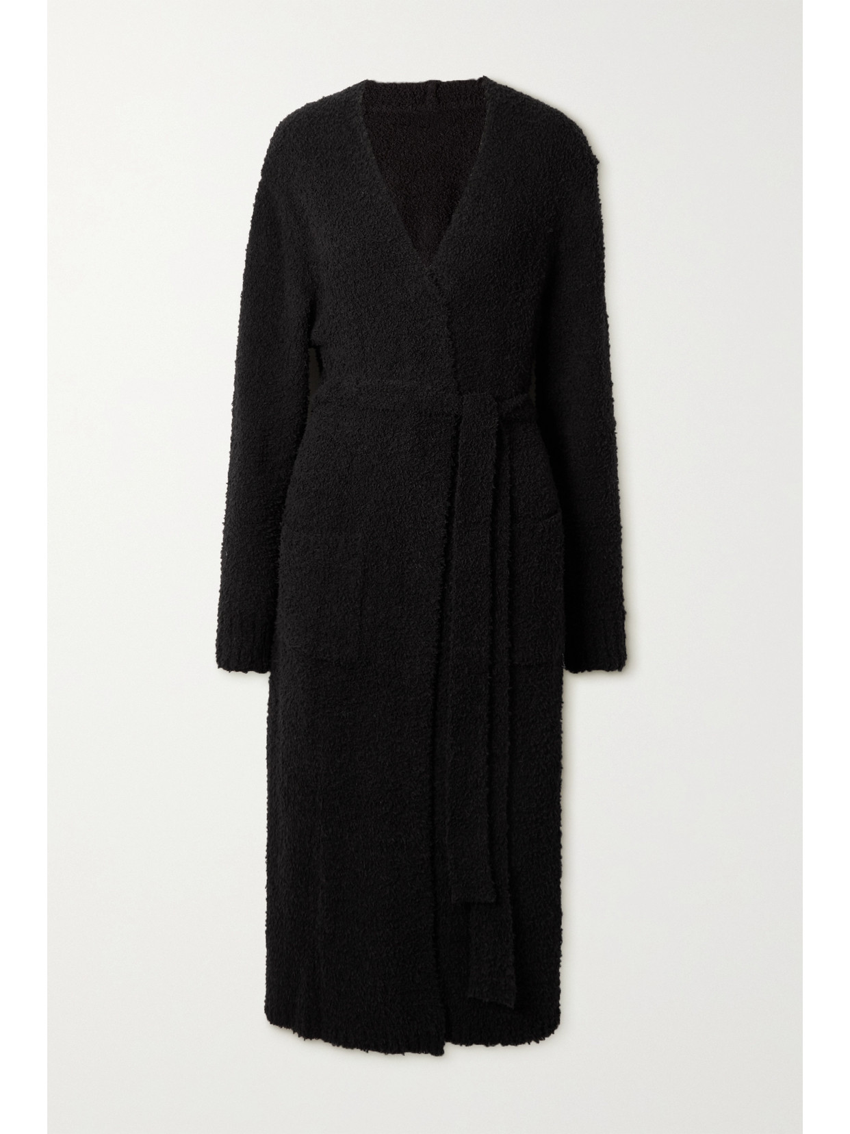 Skims Cozy Knit Bouclé Robe In Black | ModeSens