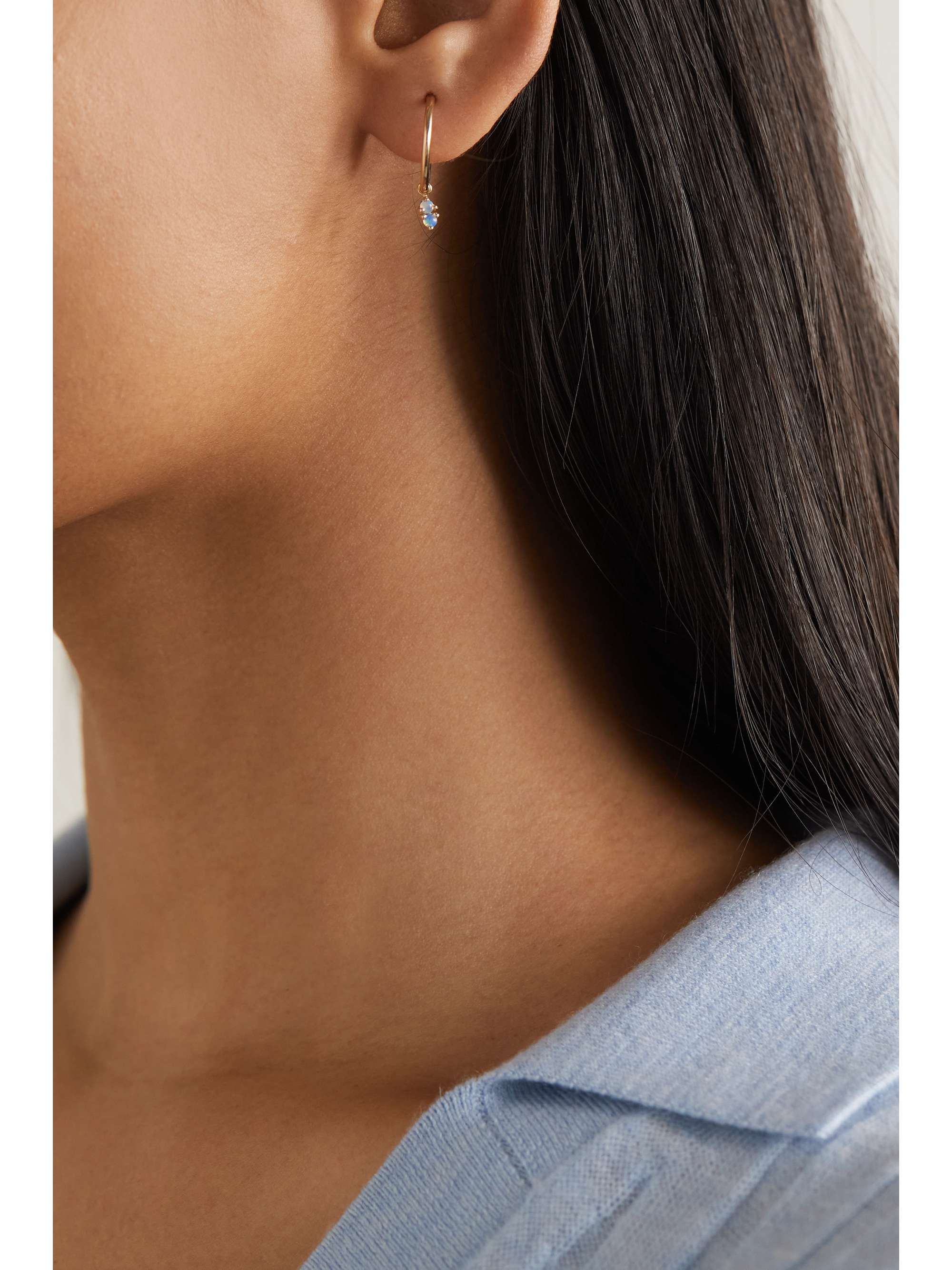 WWAKE Gold opal hoop earrings | NET-A-PORTER