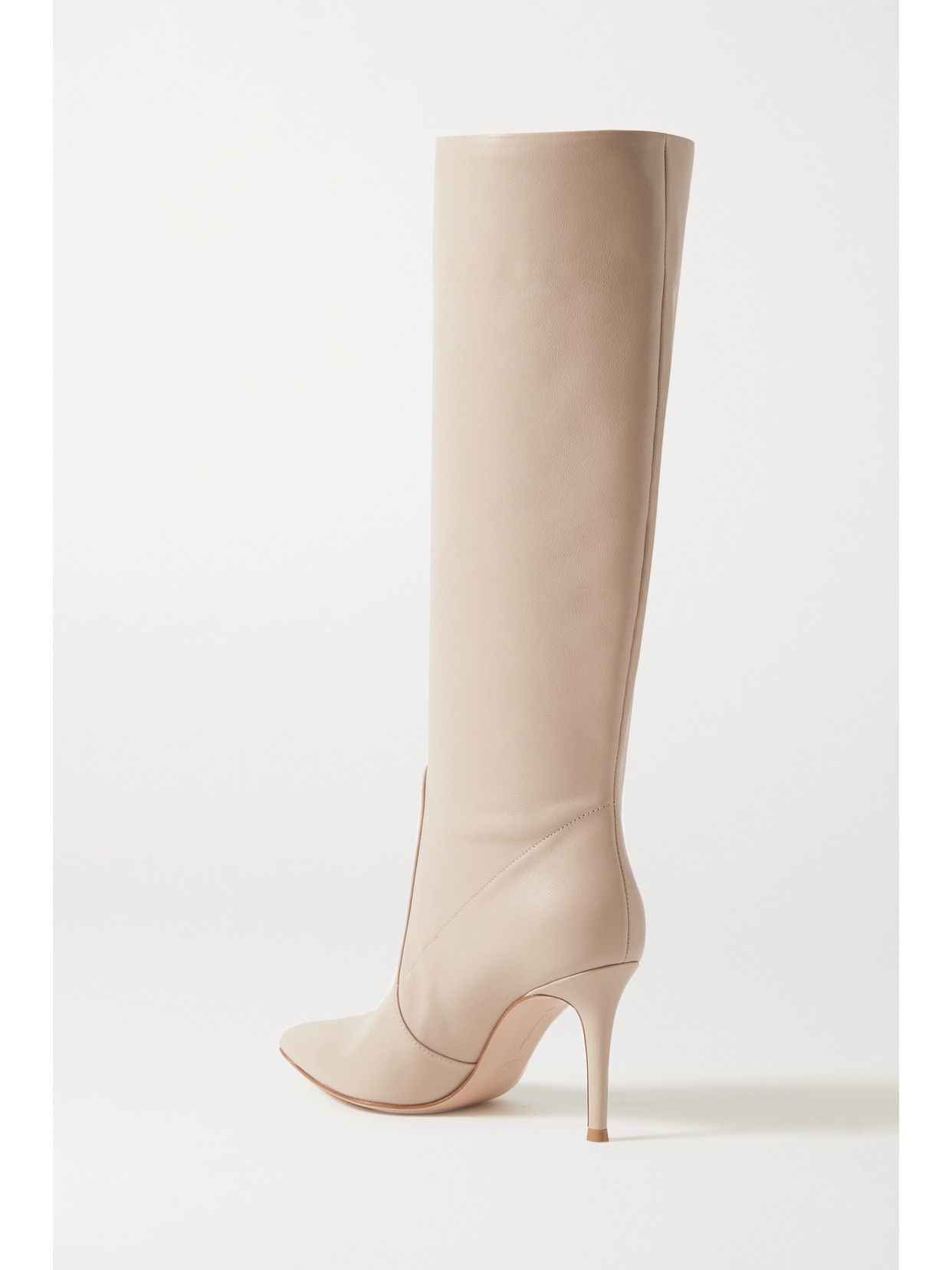 Gianvito Rossi Hansen 85 Leather Knee-high Boots In Neutral | ModeSens