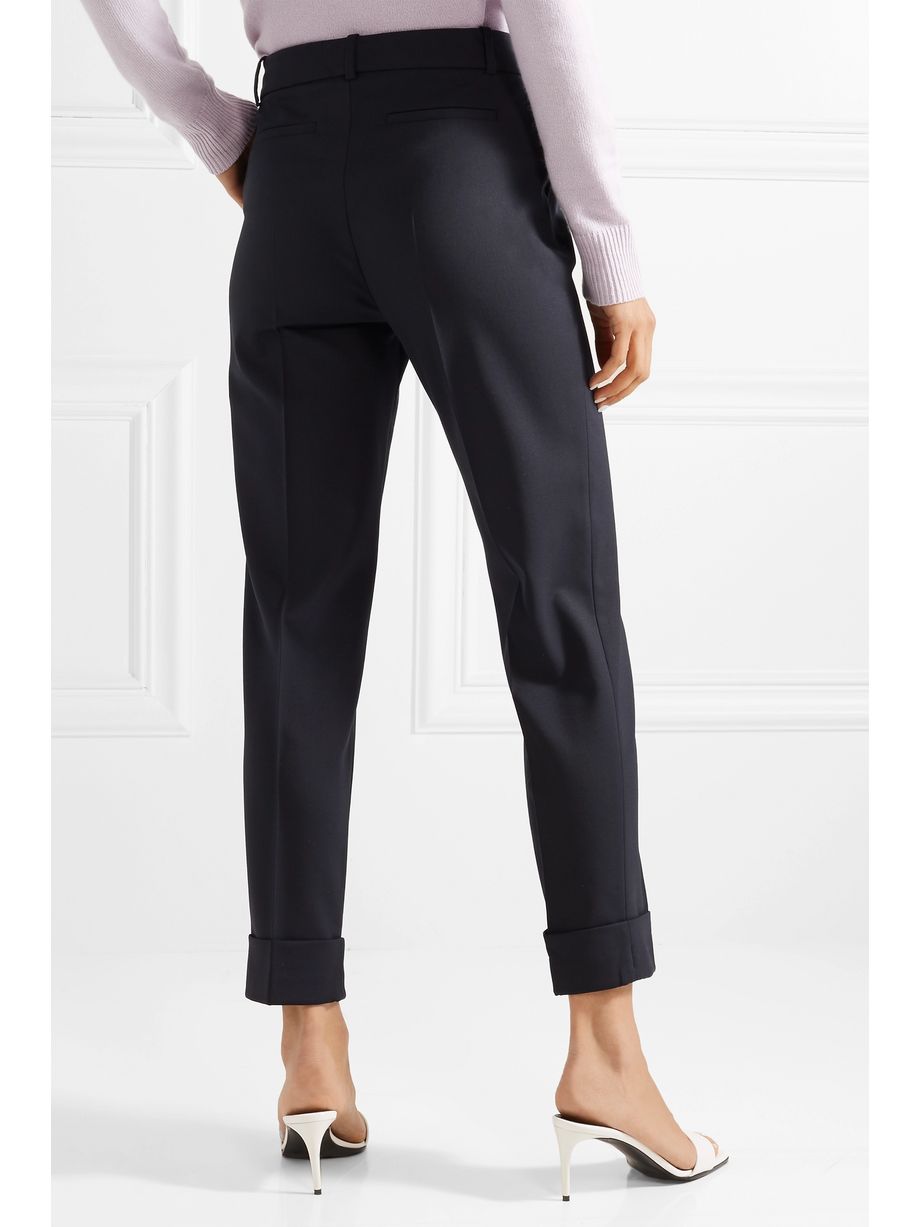 Navy Stretch-cady straight-leg pants | CEFINN | NET-A-PORTER