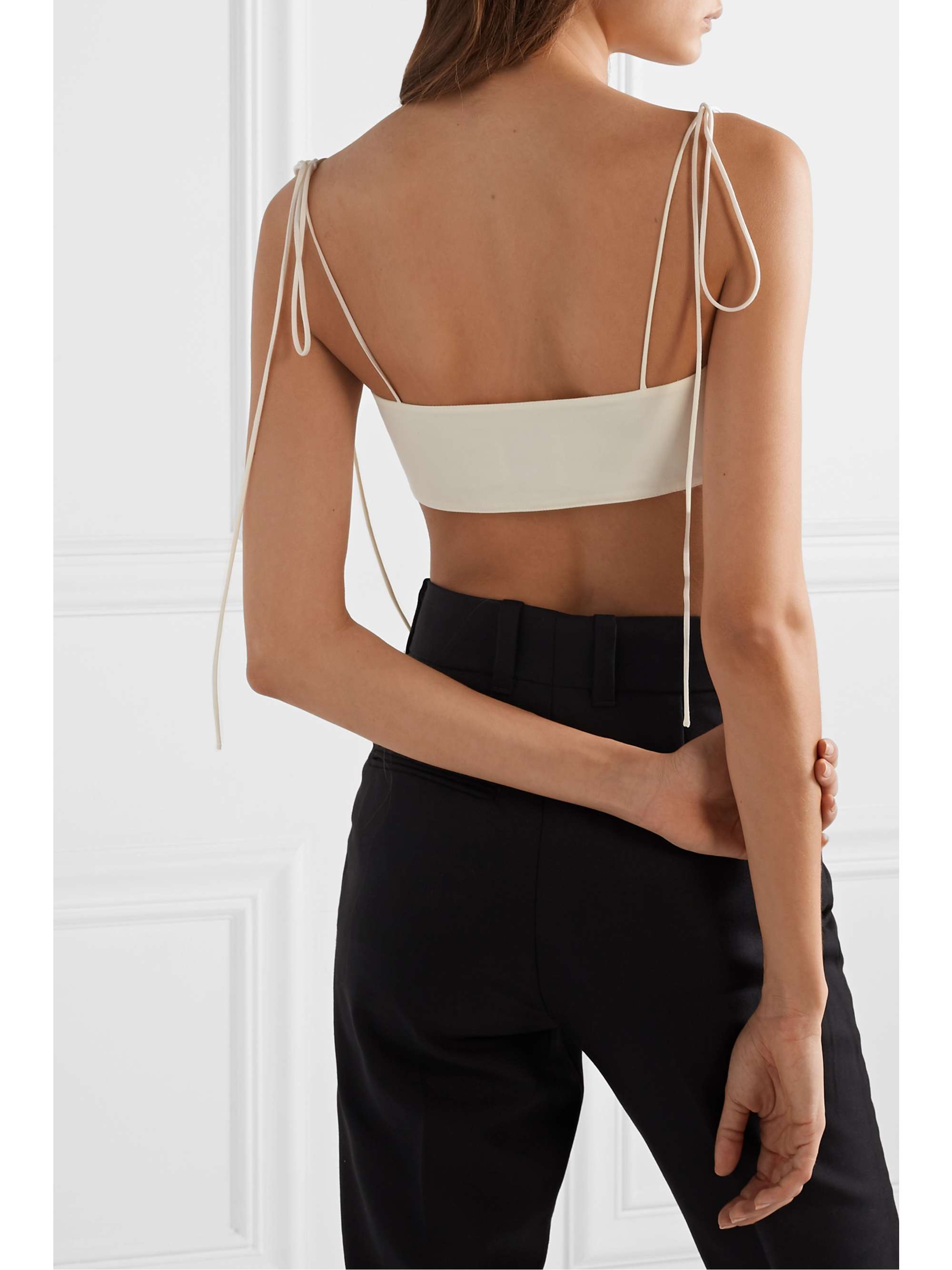 ORSEUND IRIS Cha Cha pleated poplin bra top | NET-A-PORTER