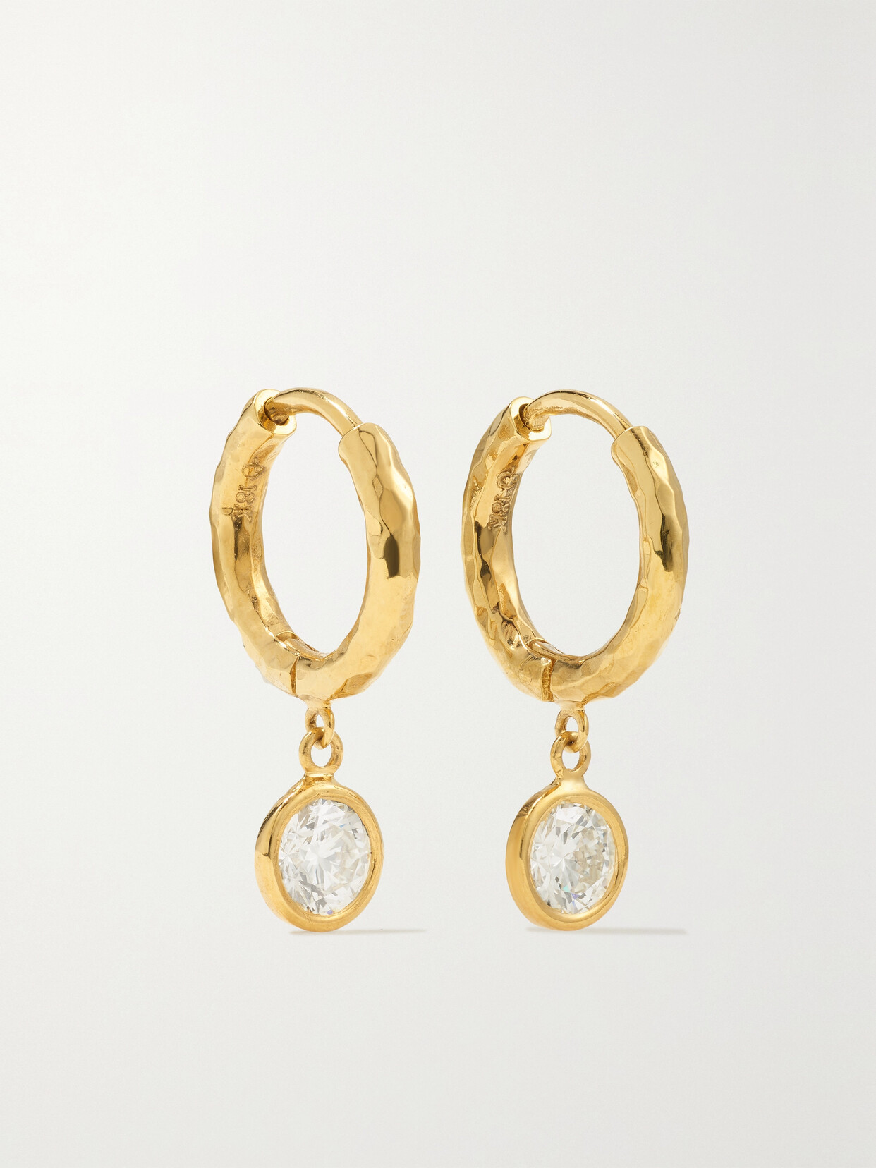 Octavia Elizabeth Charmed Micro Gabby 18-karat Gold Diamond Hoop ...