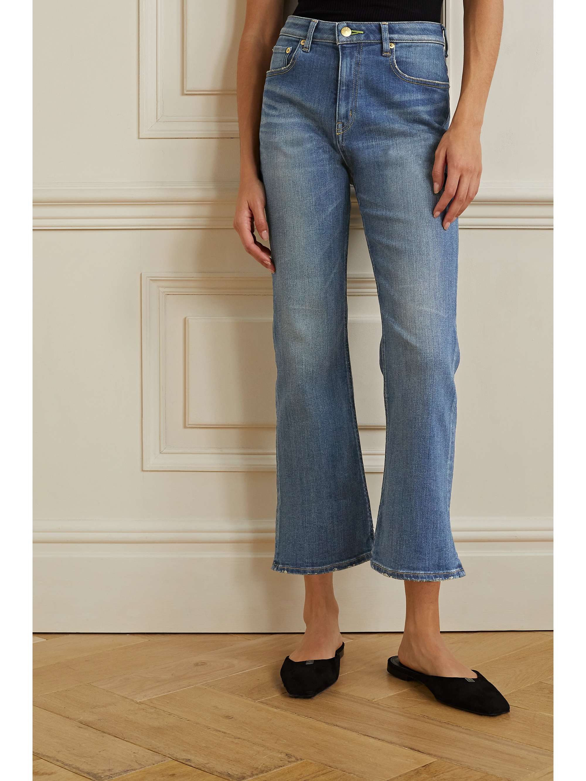 TU ES MON TRESOR + NET SUSTAIN The Peridot cropped mid-rise wide-leg ...