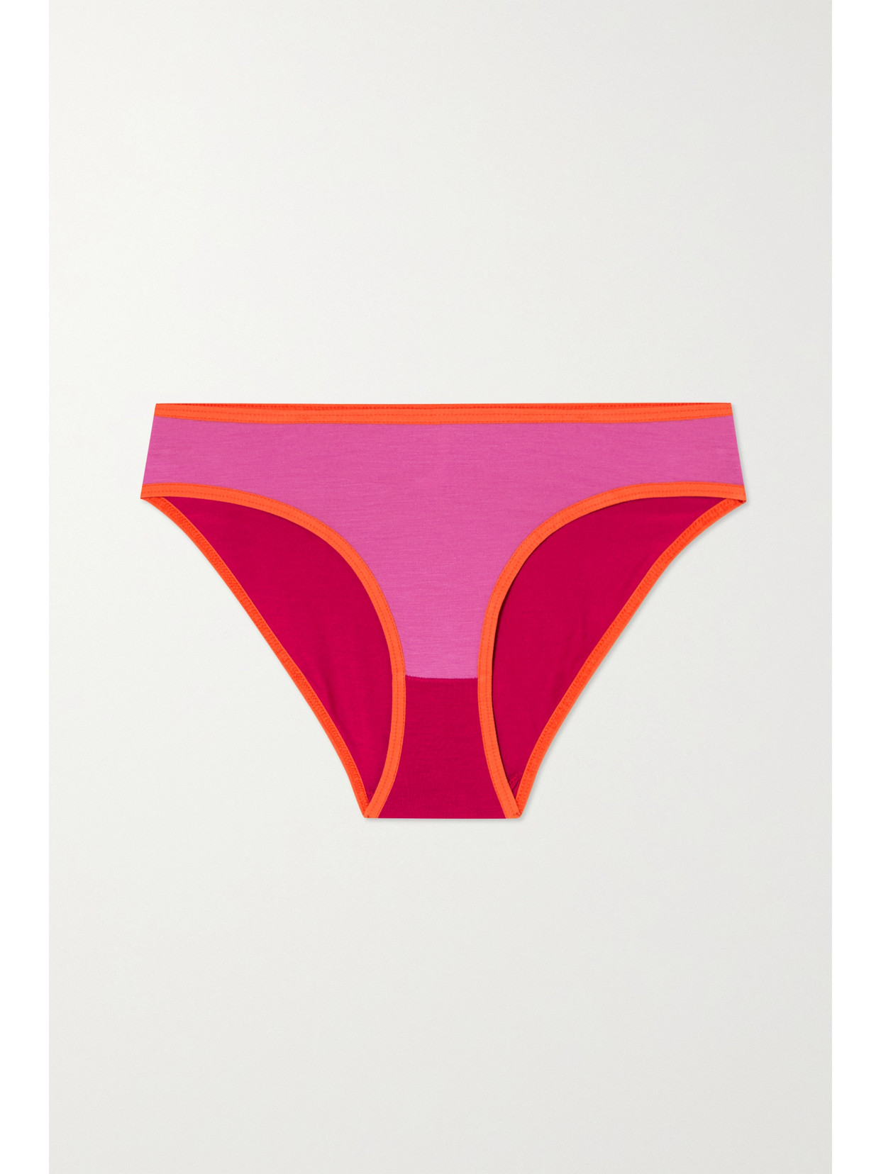 Baserange - + Net Sustain Bell Color-block Stretch-bamboo Briefs - Pink ...