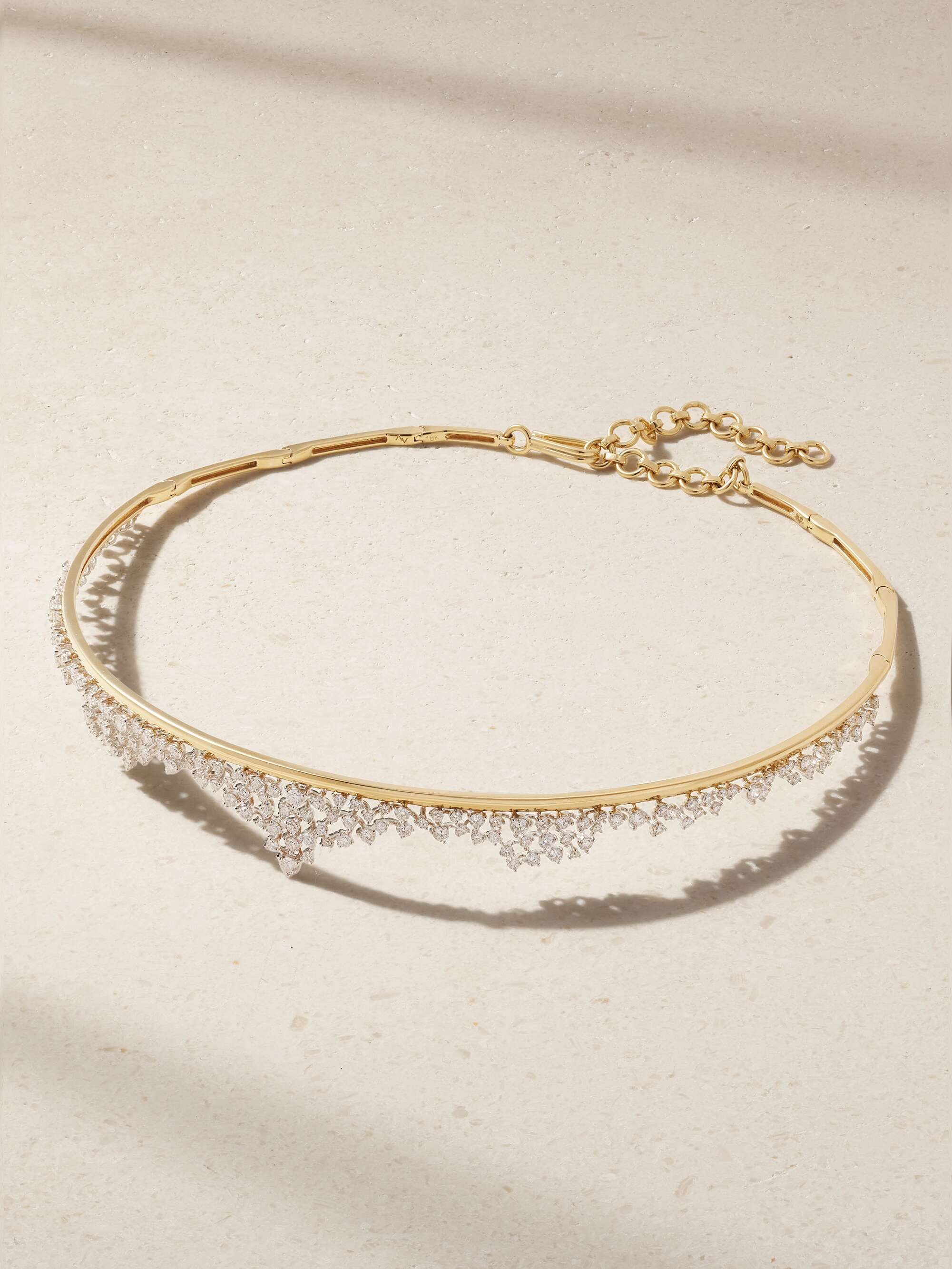 ANANYA Scatter 18-karat yellow and white gold diamond choker | NET-A-PORTER
