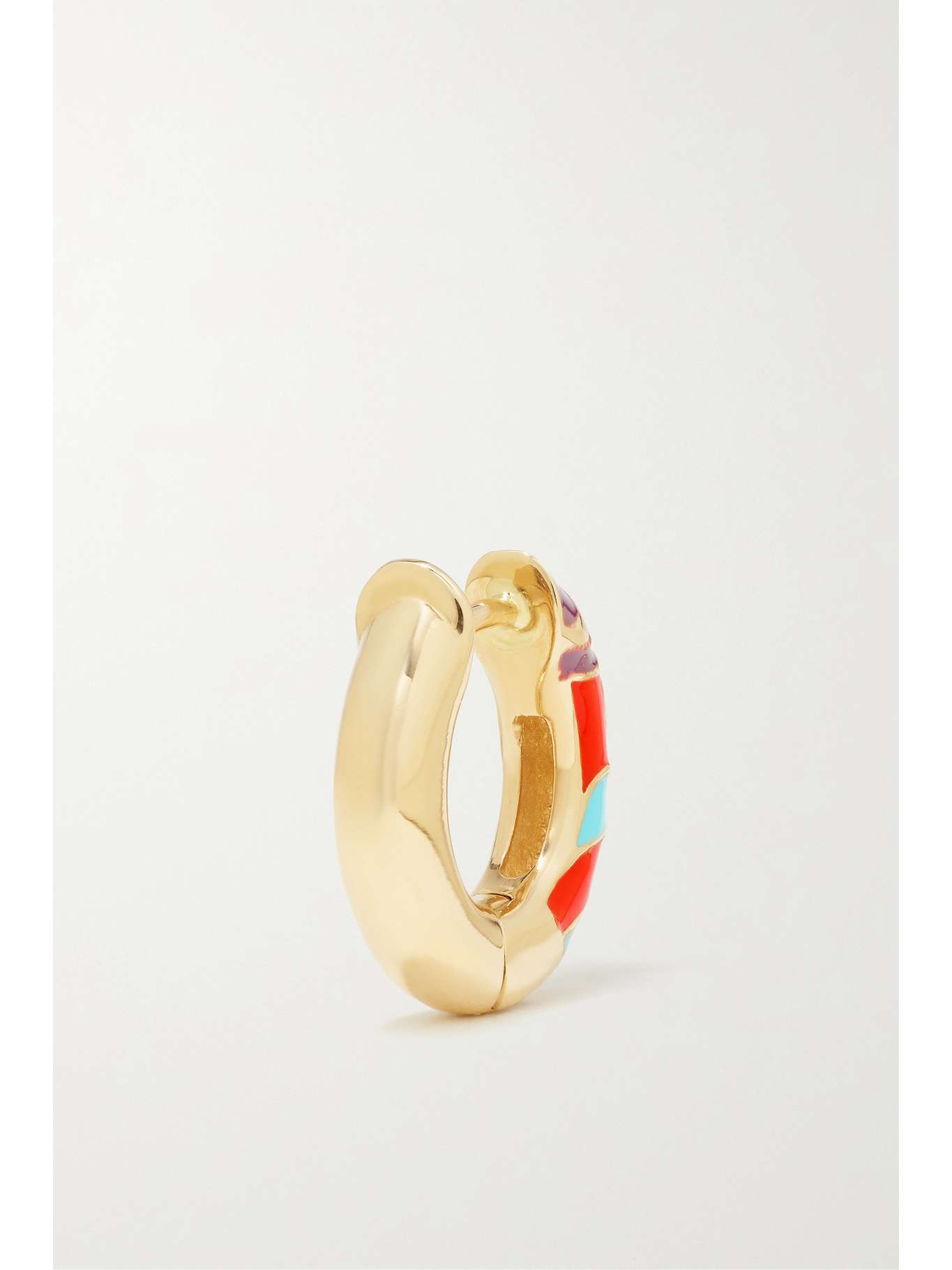 ALISON LOU Trippy 14-karat gold and enamel hoop earrings | NET-A-PORTER