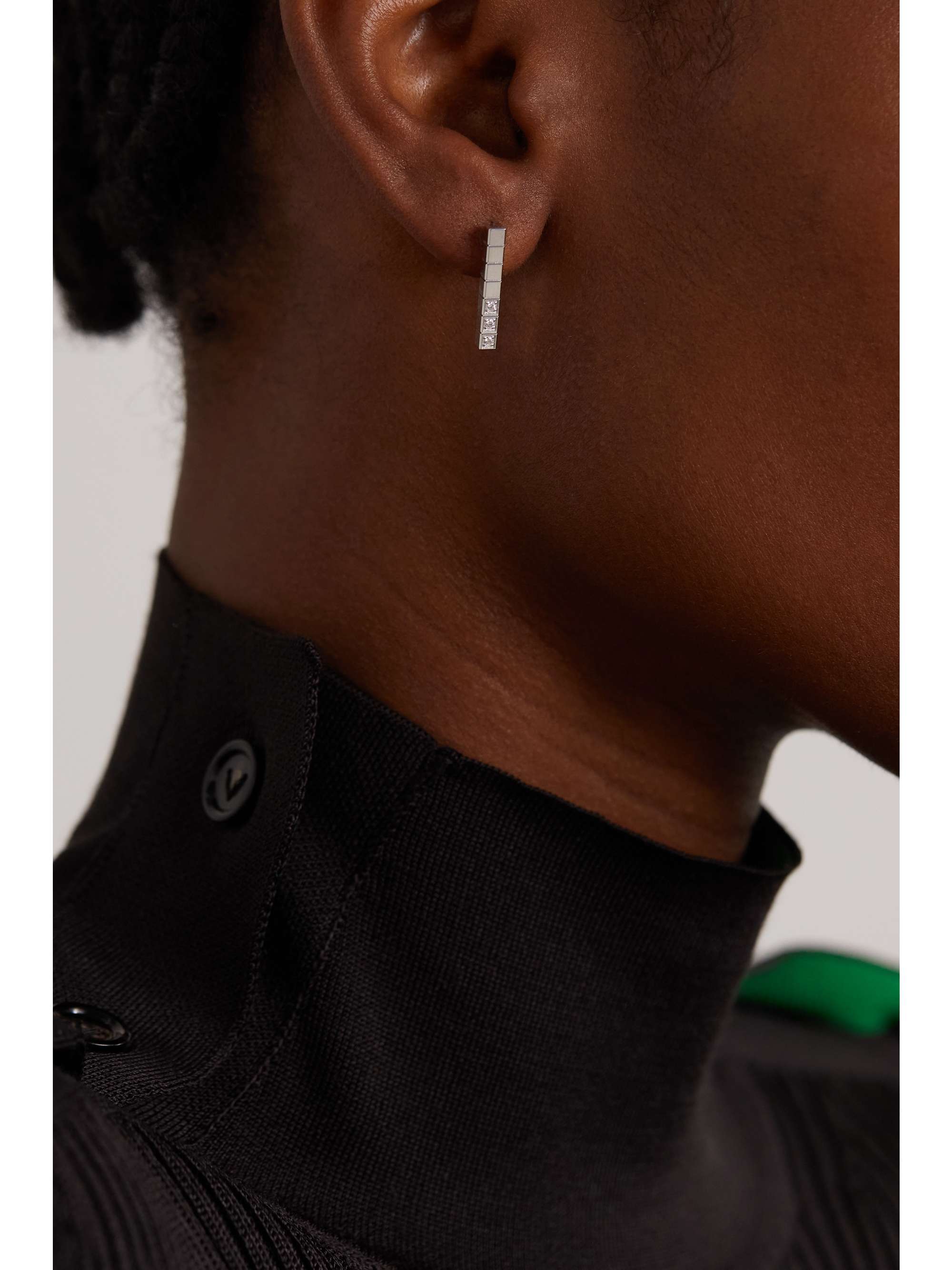 CHOPARD Ice Cube Pure 18-karat white gold diamond earrings | NET-A-PORTER