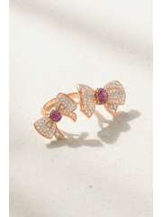 Gold Beaux Double 18-karat rose gold, diamond and ruby ring | DAVID MORRIS | NET-A-PORTER