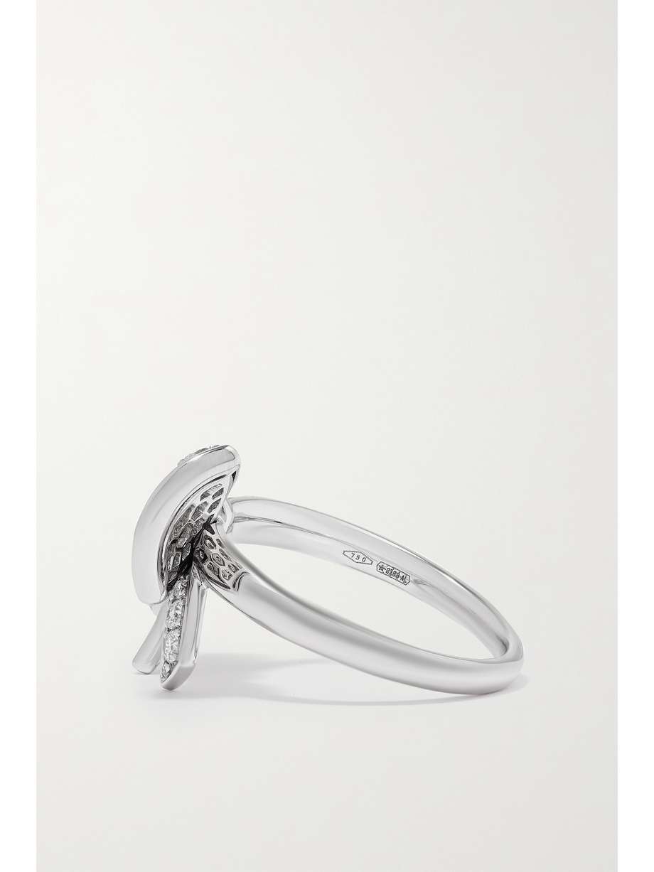 DAVID MORRIS Beaux Small 18-karat white gold diamond ring | NET-A-PORTER