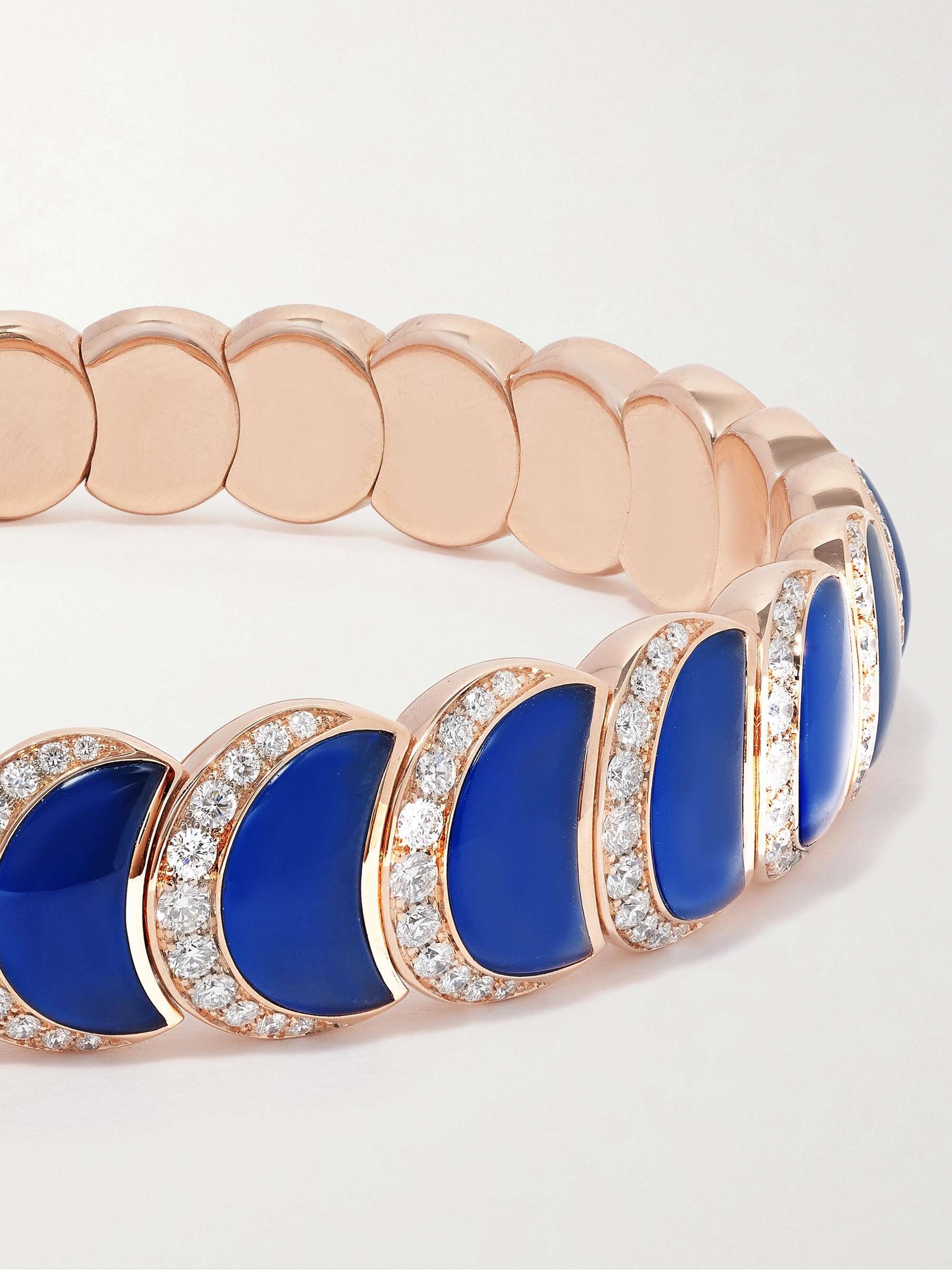 DAVID MORRIS Fortuna 18-karat rose gold, agate and diamond cuff | NET-A ...