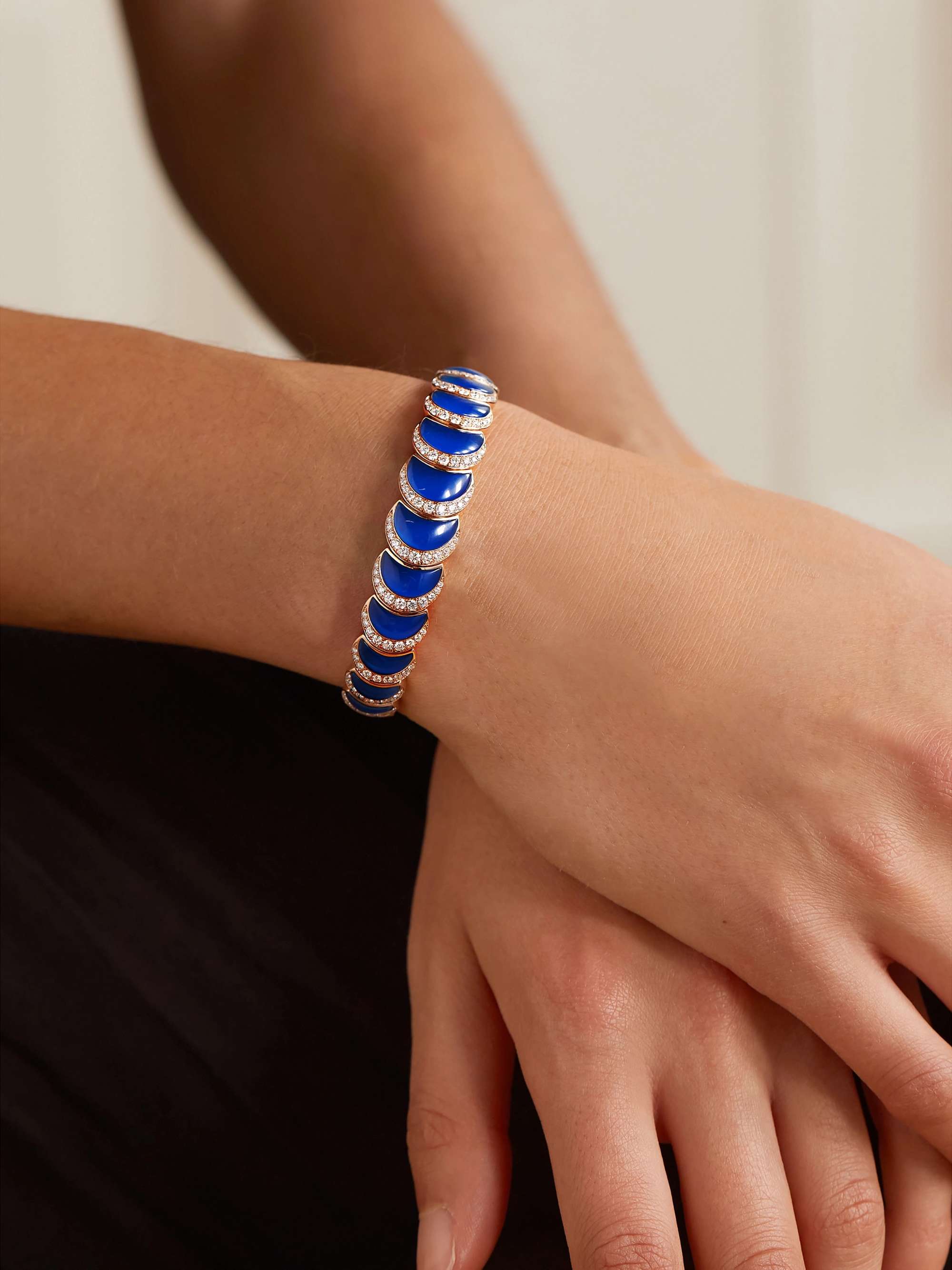 DAVID MORRIS Fortuna 18-karat rose gold, agate and diamond cuff | NET-A ...