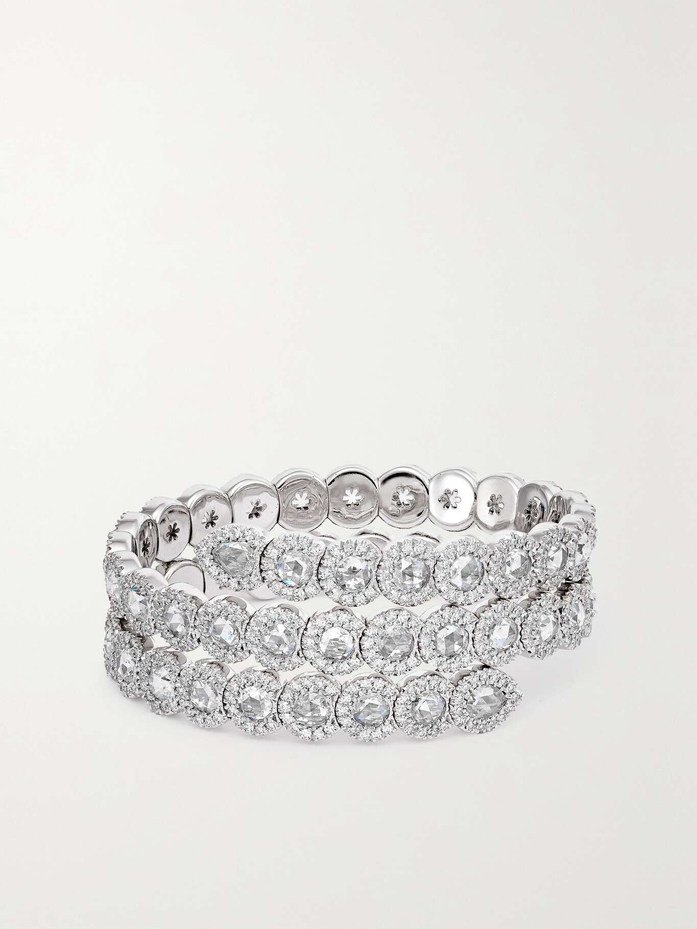 DAVID MORRIS 18-karat white gold diamond bangle | NET-A-PORTER