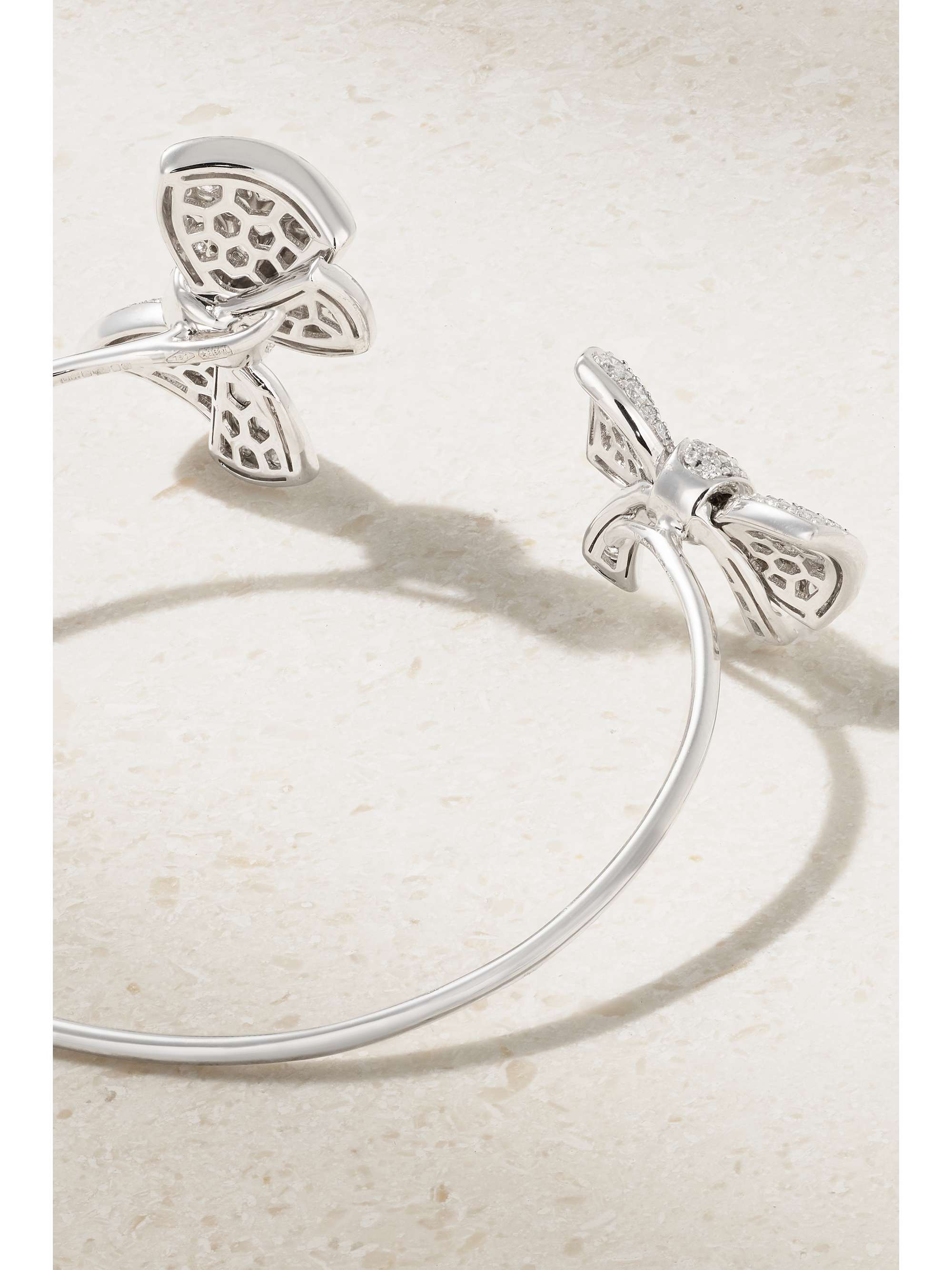 DAVID MORRIS Beaux 18-karat white gold diamond bangle | NET-A-PORTER