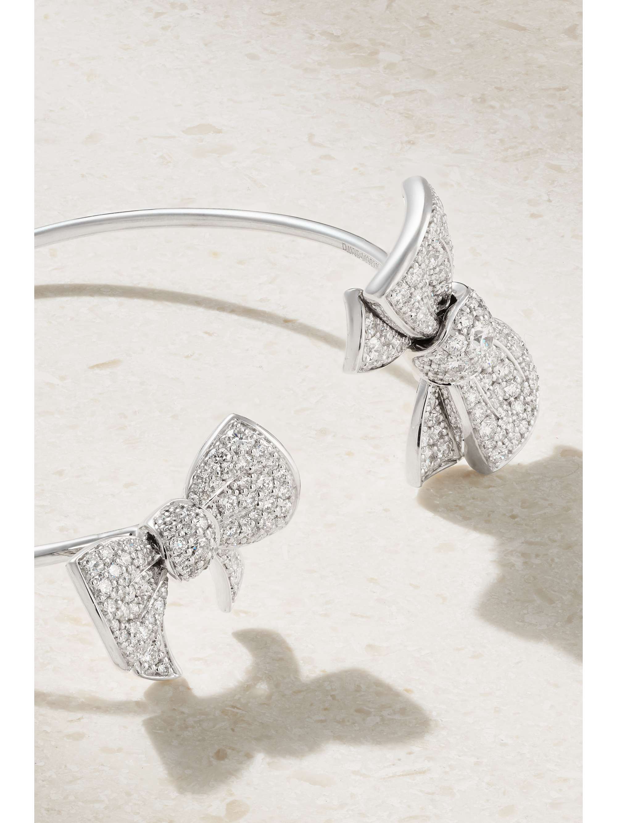DAVID MORRIS Beaux 18-karat white gold diamond bangle | NET-A-PORTER
