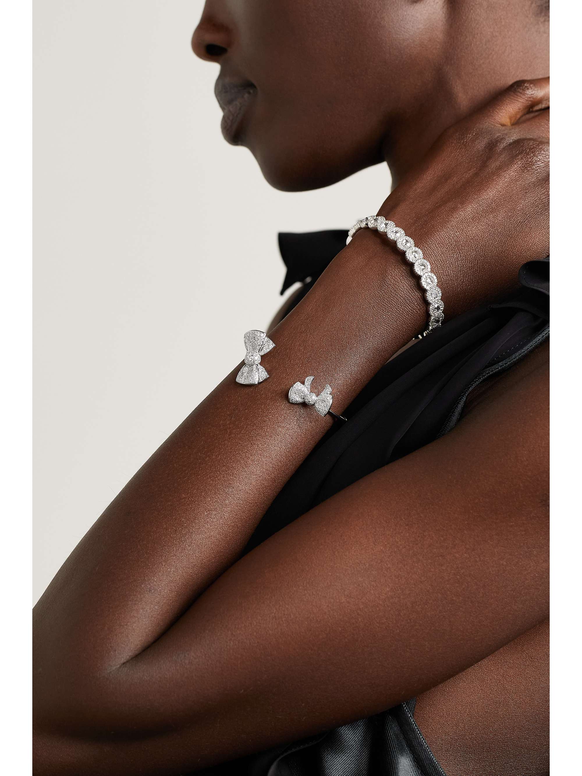 Gold Beaux 18-karat white gold diamond bangle | DAVID MORRIS | NET-A-PORTER