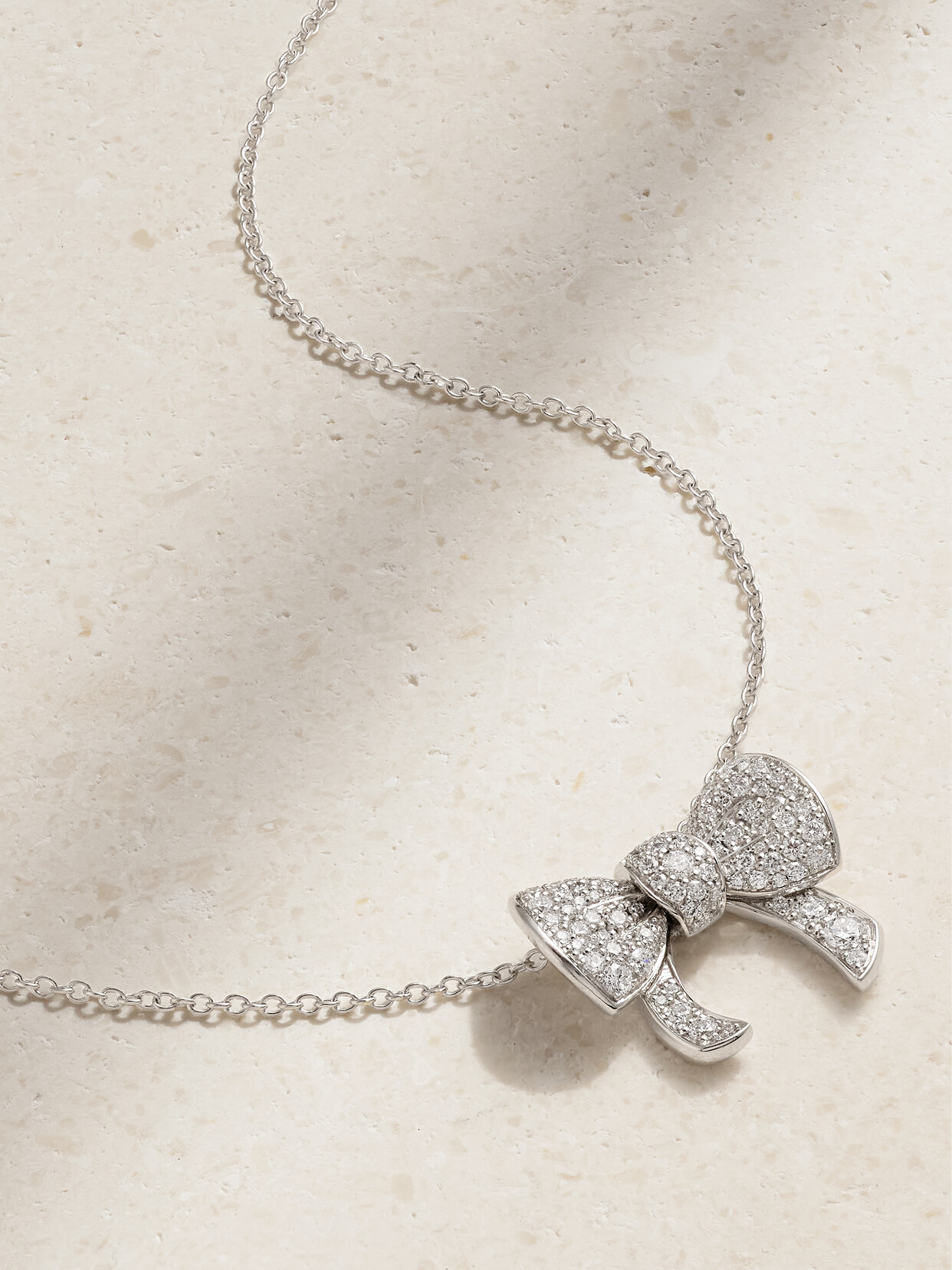 David Morris Beaux 18-karat White Gold Diamond Necklace | ModeSens