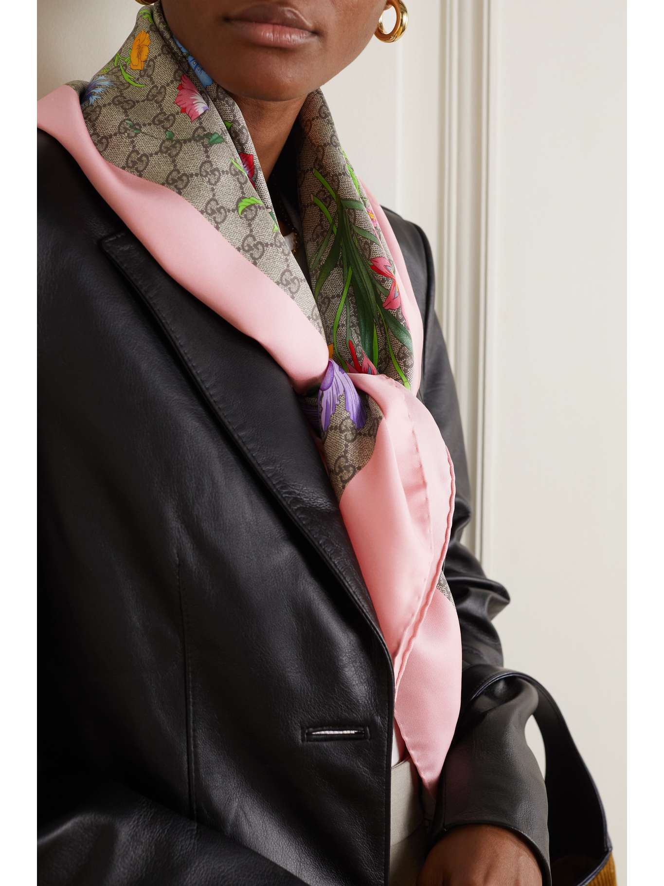 GUCCI Printed silk-twill scarf | NET-A-PORTER