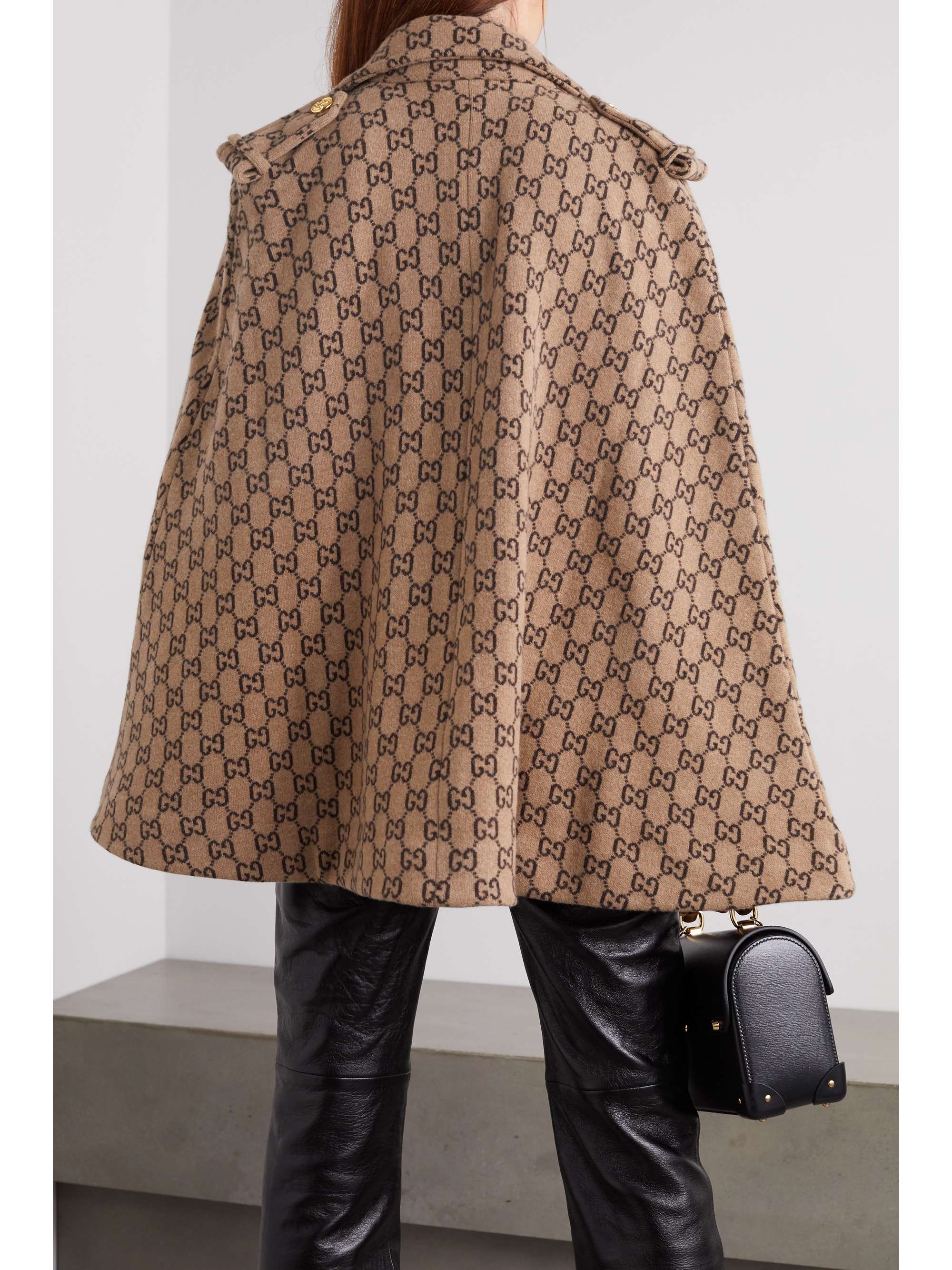 GUCCI Wool-jacquard cape | NET-A-PORTER