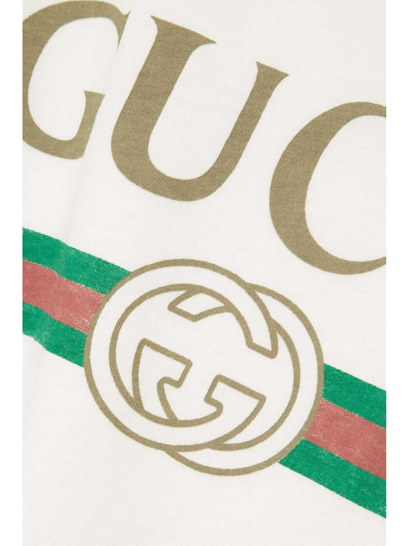 GUCCI Oversized appliquéd printed cotton-jersey T-shirt | NET-A-PORTER