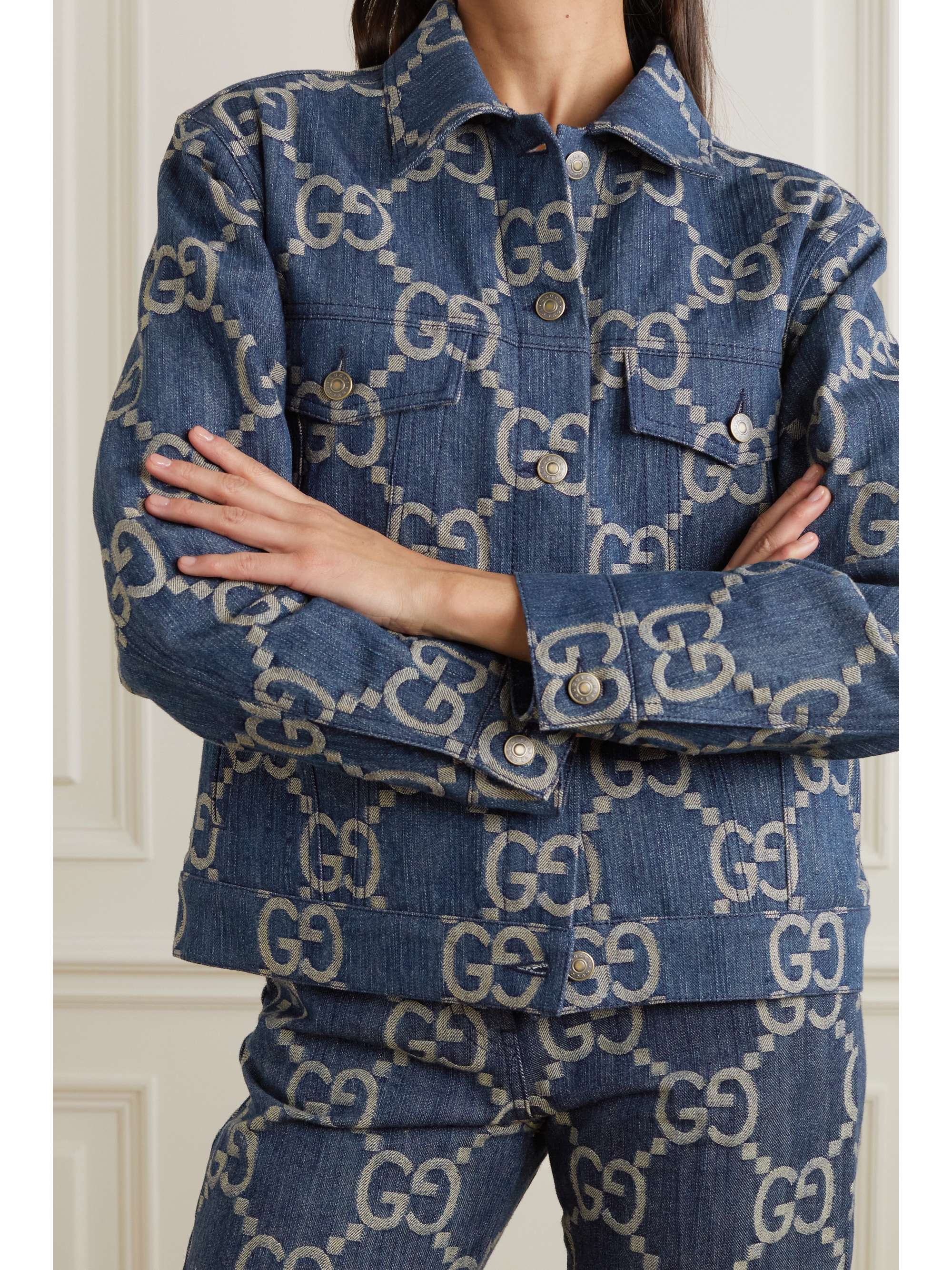 GUCCI Jumbo GG denim-jacquard jacket | NET-A-PORTER