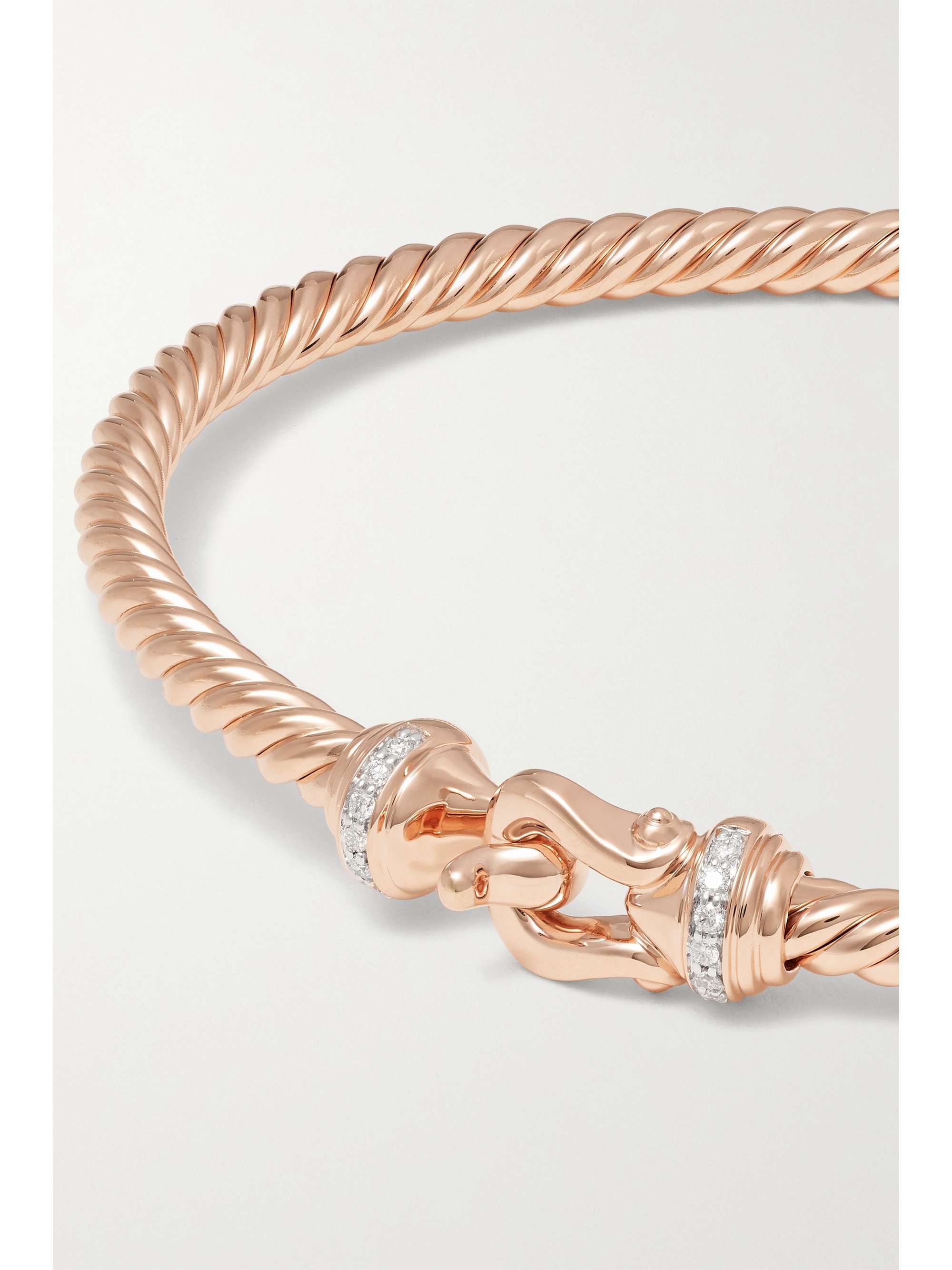 DAVID YURMAN Buckle 18-karat rose gold diamond bracelet | NET-A-PORTER