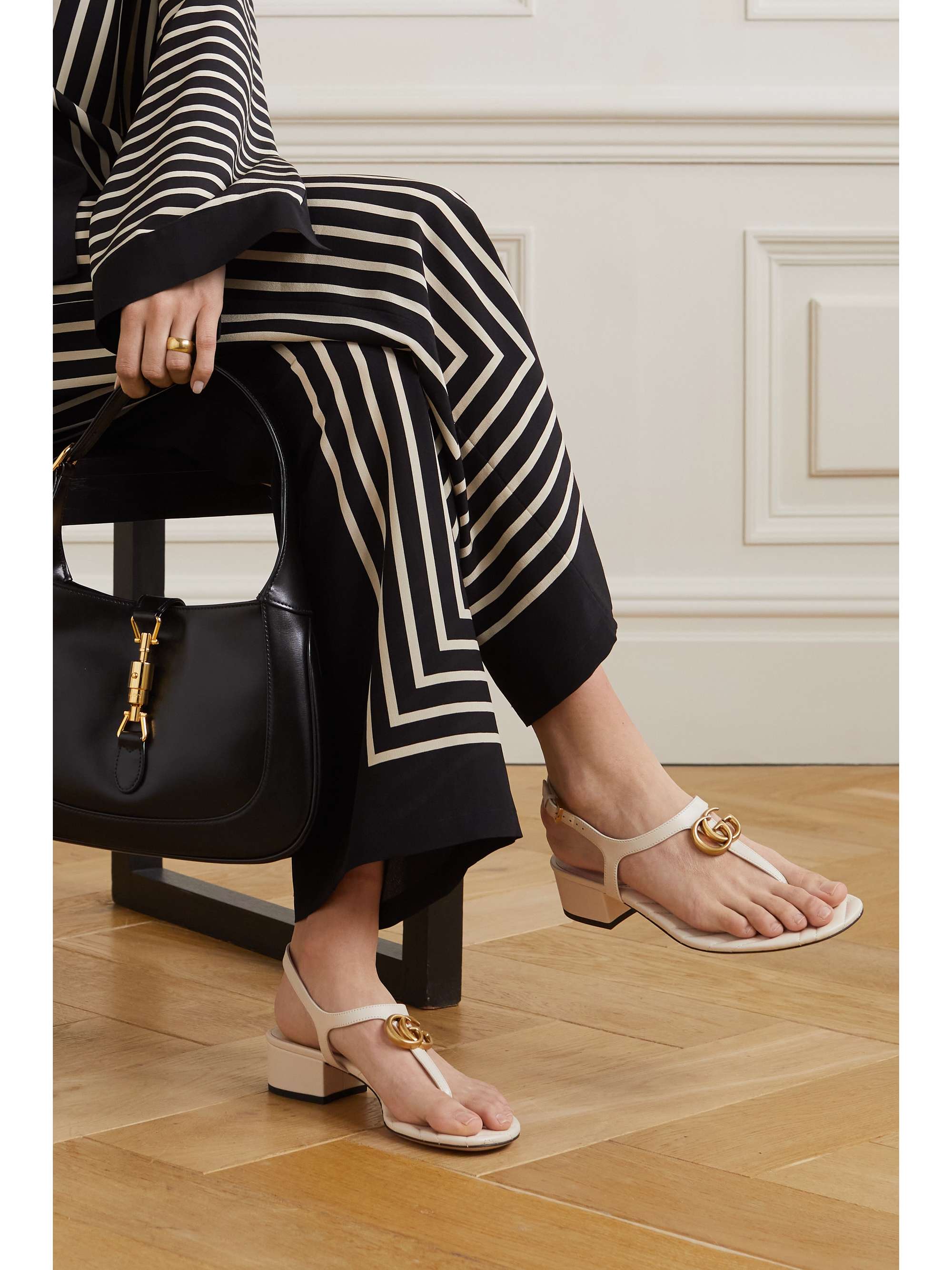 GUCCI Marmont logo-embellished leather sandals | NET-A-PORTER