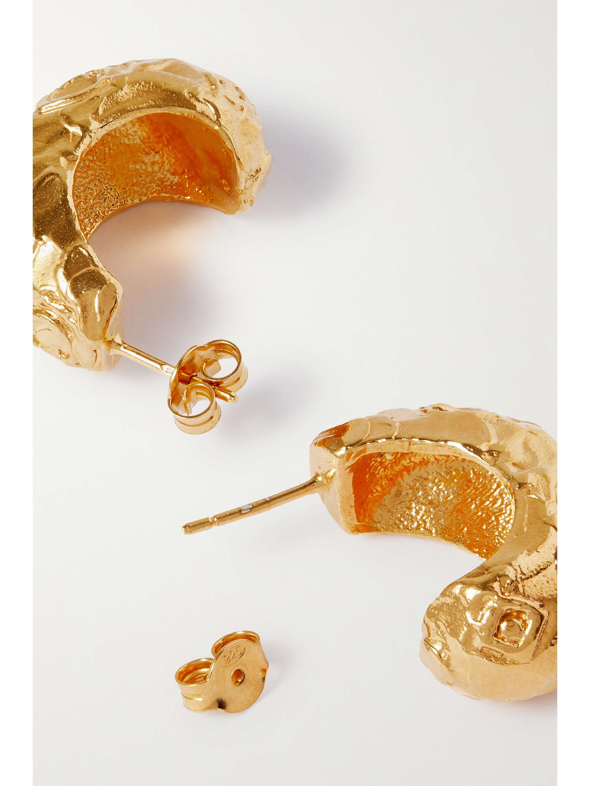 ALIGHIERI + NET SUSTAIN The Fragmented Amulet gold-plated hoop earrings ...