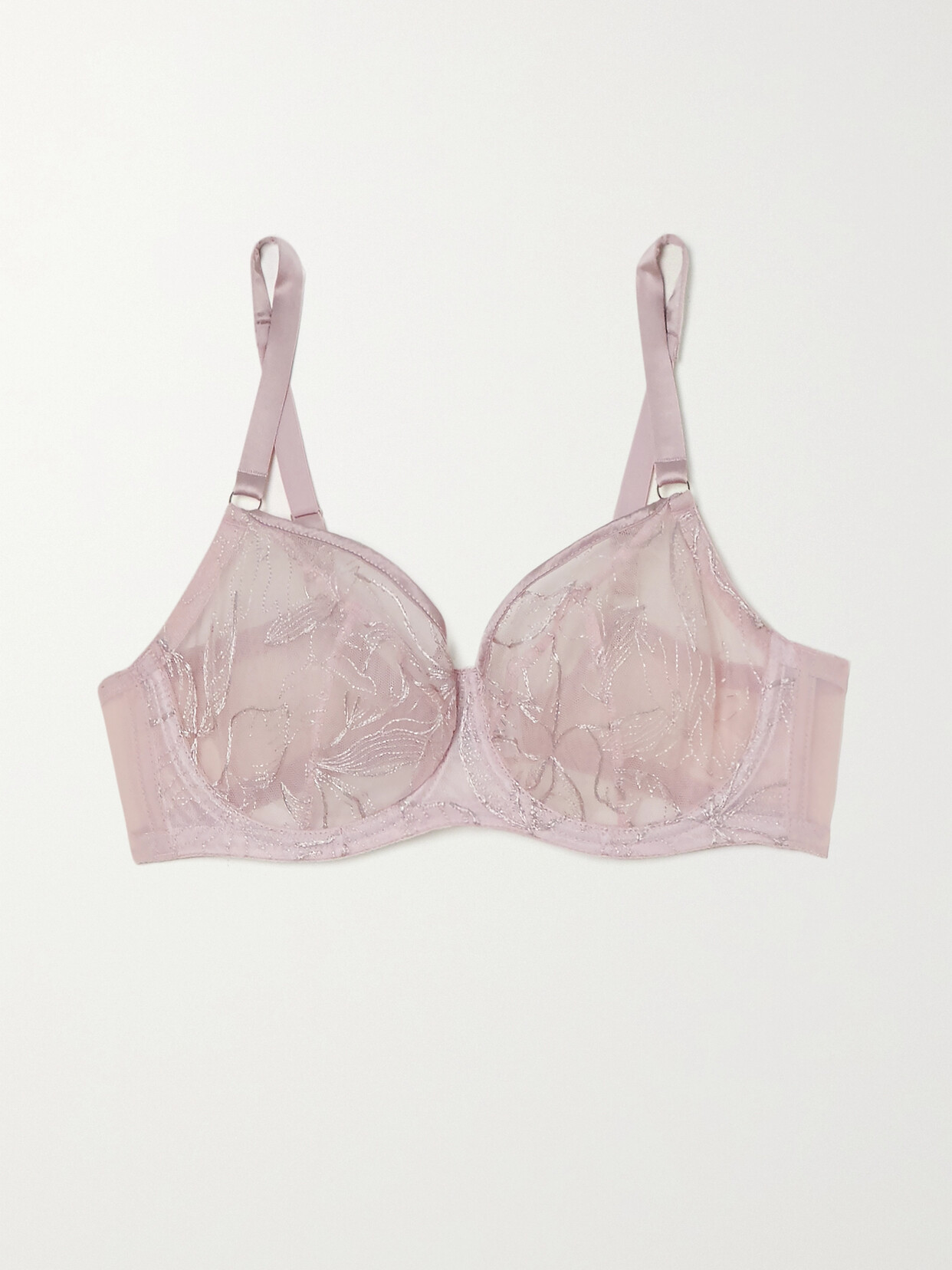 Katherine Hamilton Vivian Satin-trimmed Embroidered Tulle Underwired ...