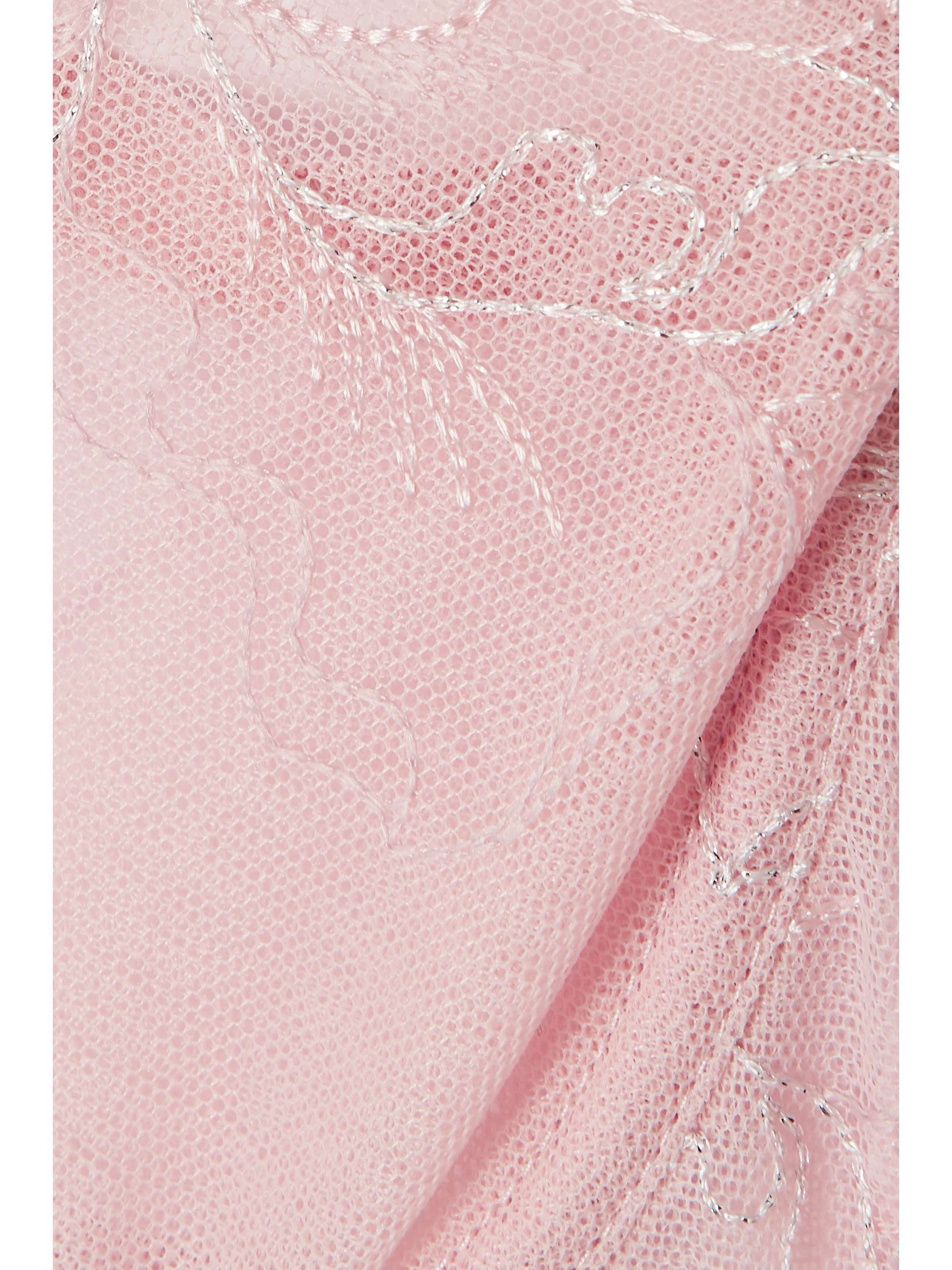 KATHERINE HAMILTON Priya embroidered tulle and satin underwired bra ...