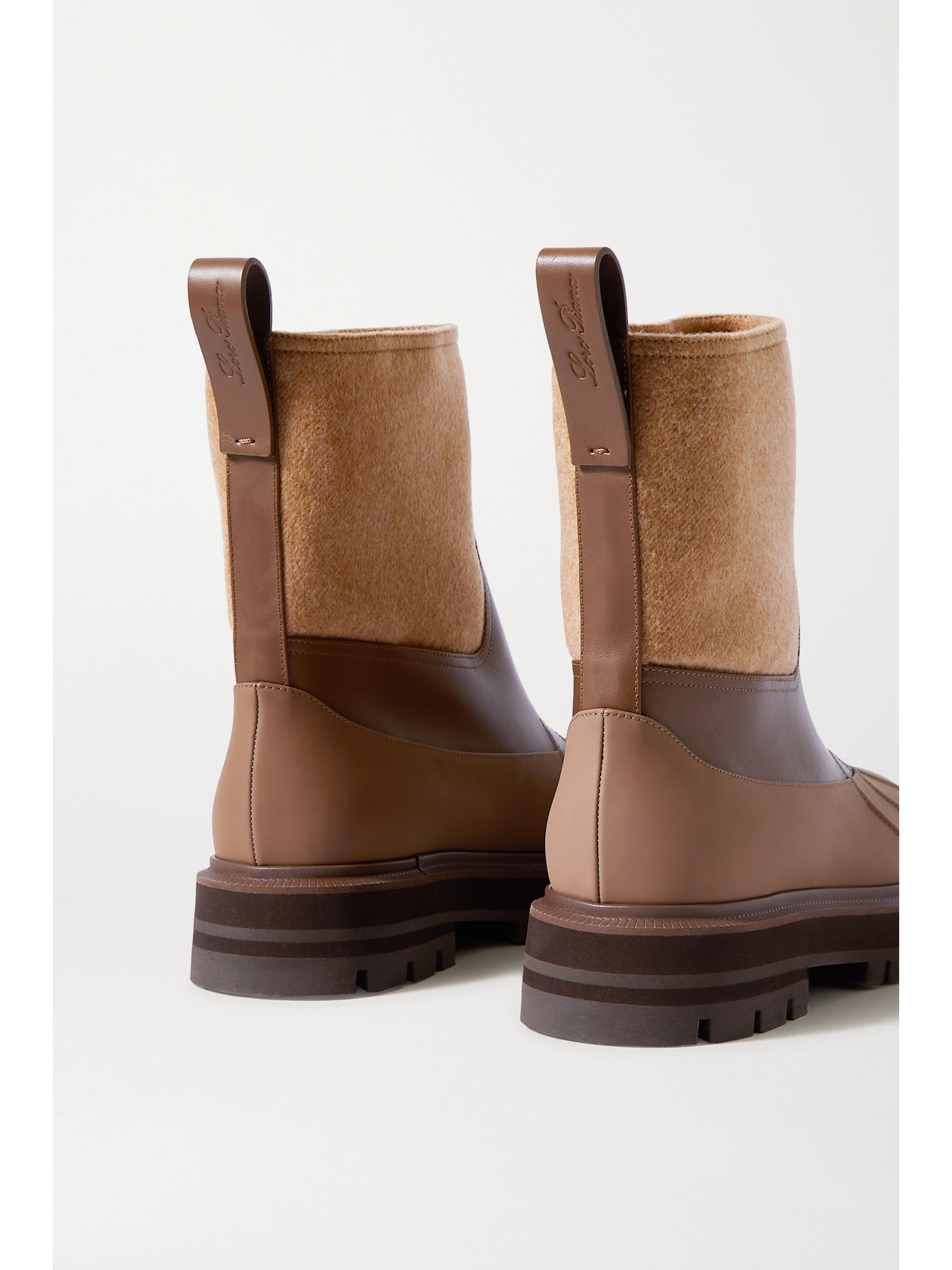 Dark gray Regent cashmere and leather ankle boots | LORO PIANA | NET-A ...